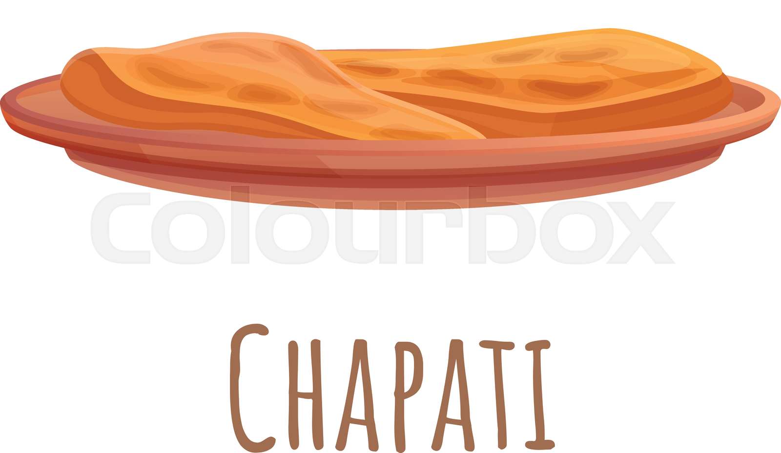 Chapati icon, cartoon style | Stock vector | Colourbox