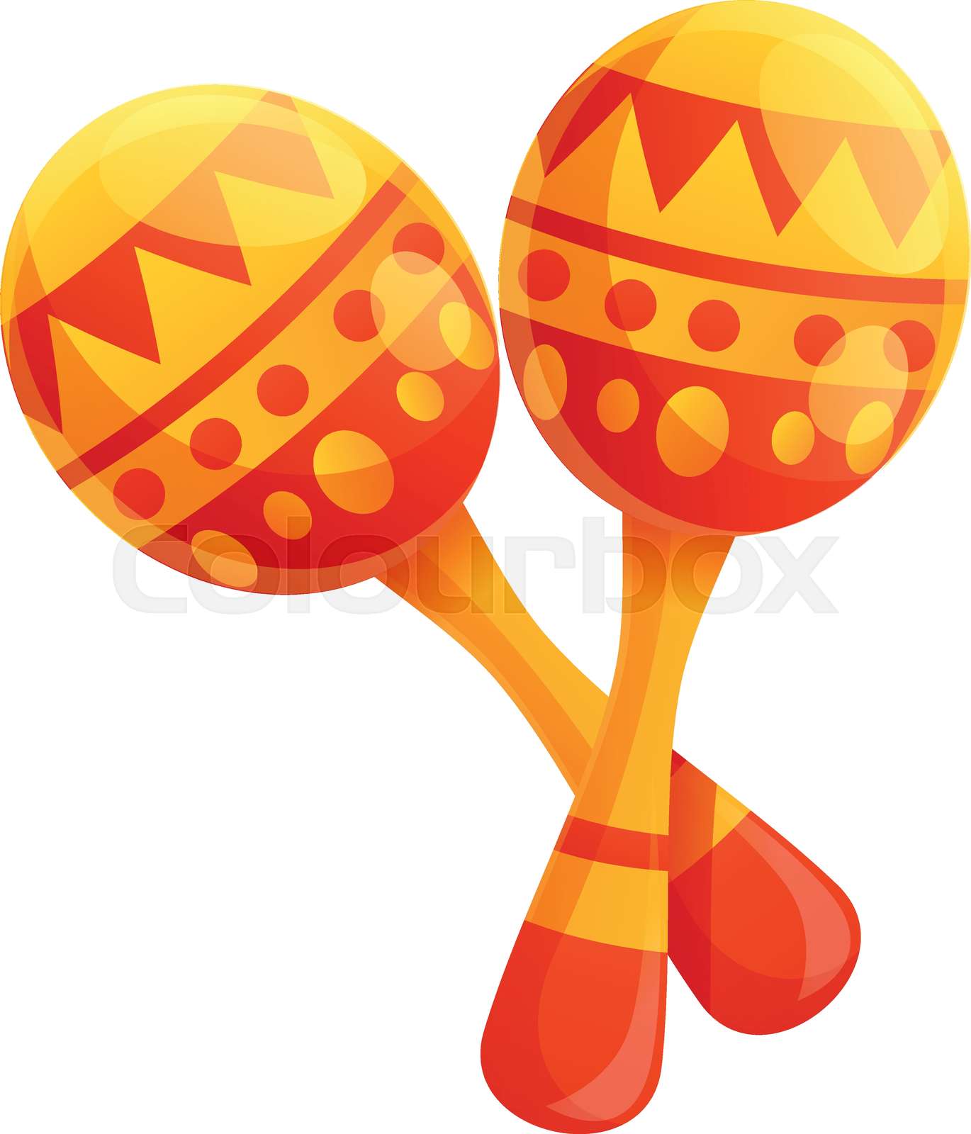 Two maracas icon, cartoon style | Stock vector | Colourbox