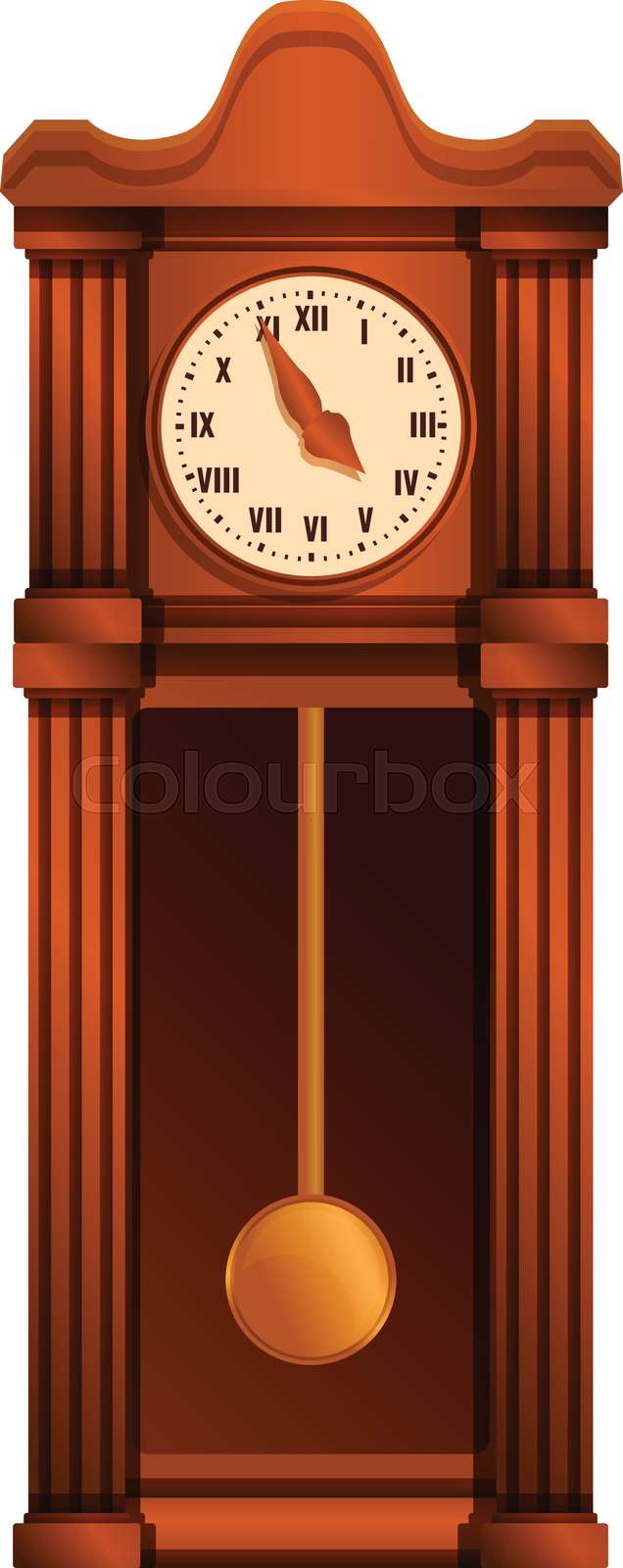 Ancient pendulum clock icon, cartoon style | Stock vector | Colourbox