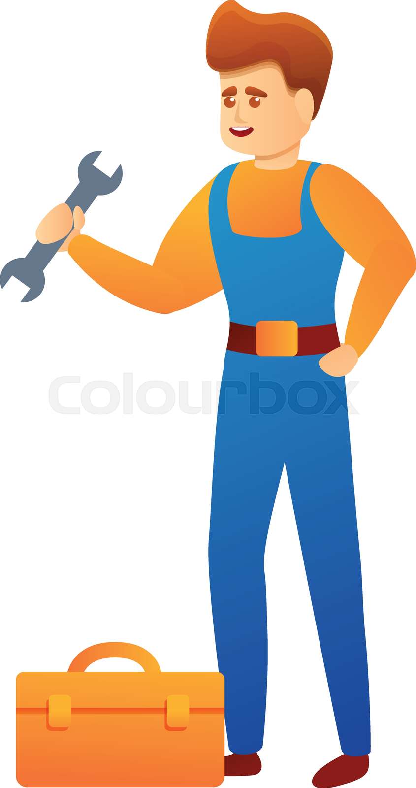 Repairman steel toolbox icon, cartoon style | Stock vector | Colourbox