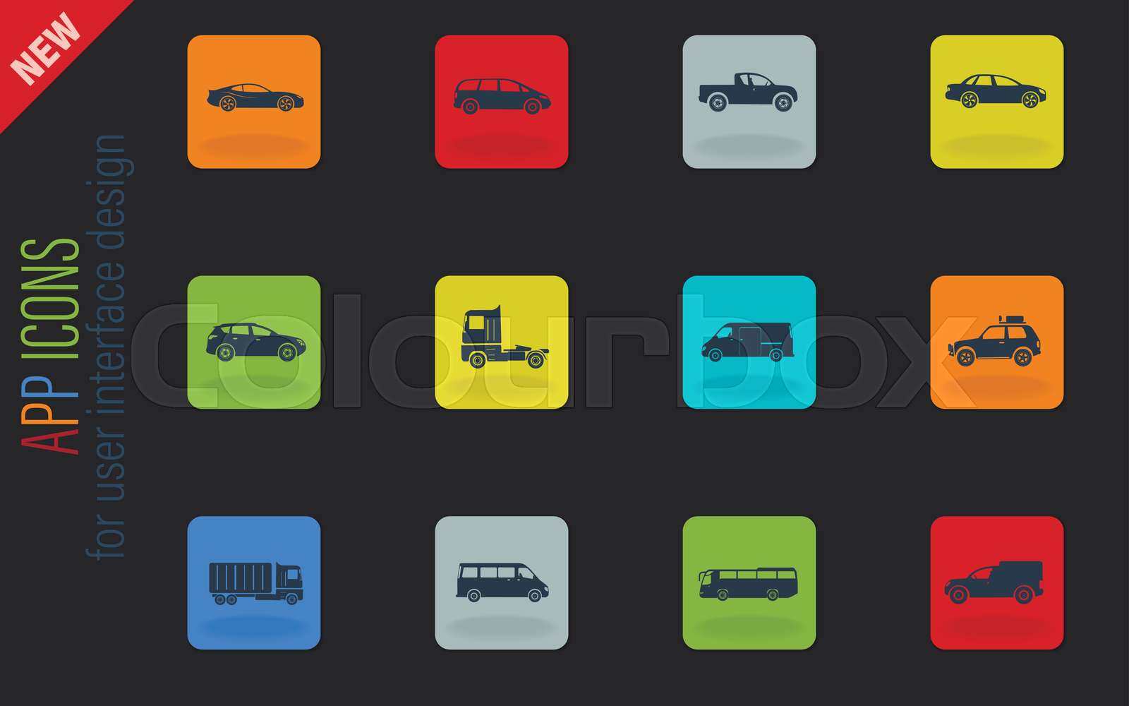Vehicles Icon Set | Stock vector | Colourbox