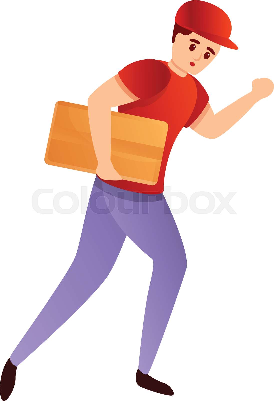 Running courier icon, cartoon style | Stock vector | Colourbox