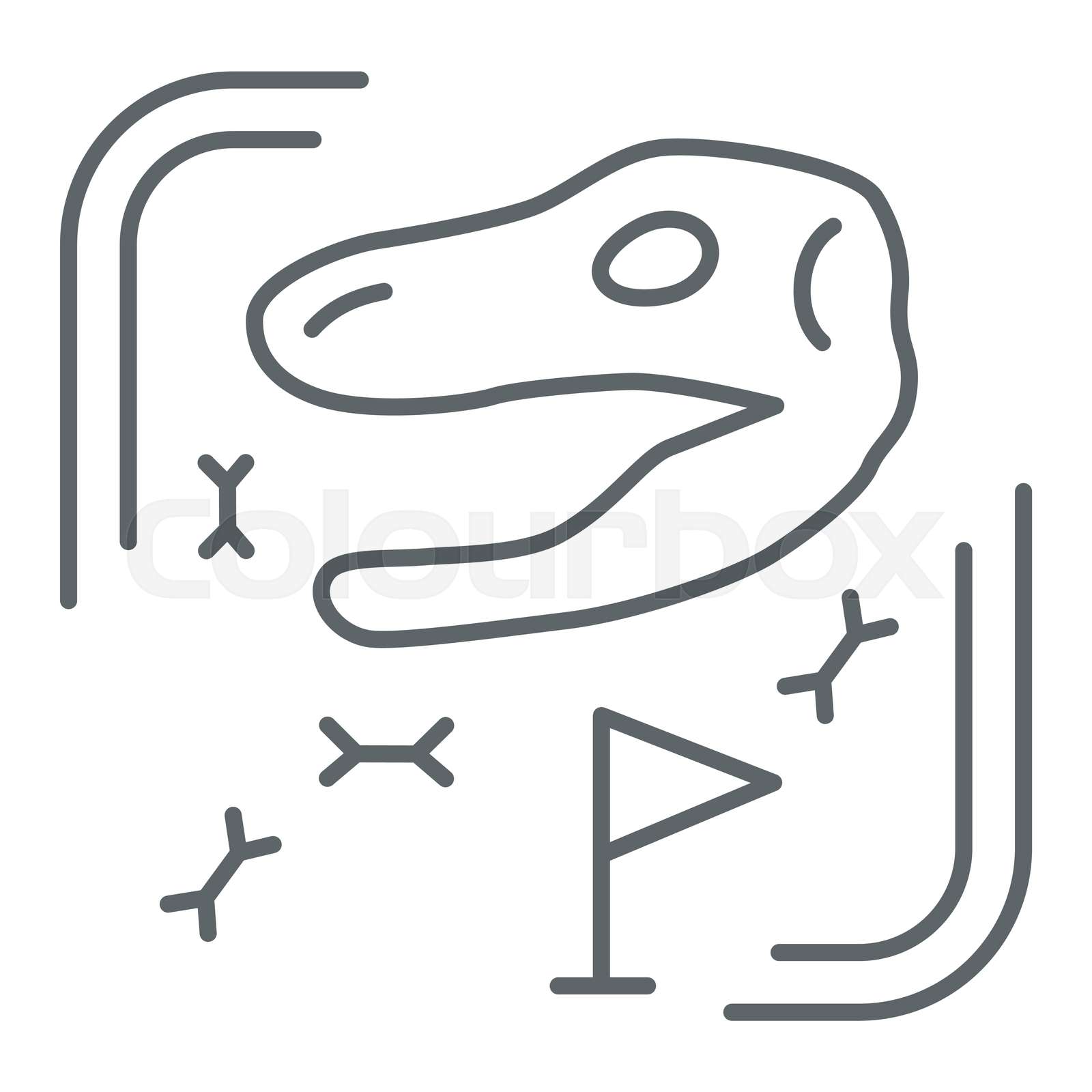 Archaeological excavations thin line icon, Paleontology concept ...