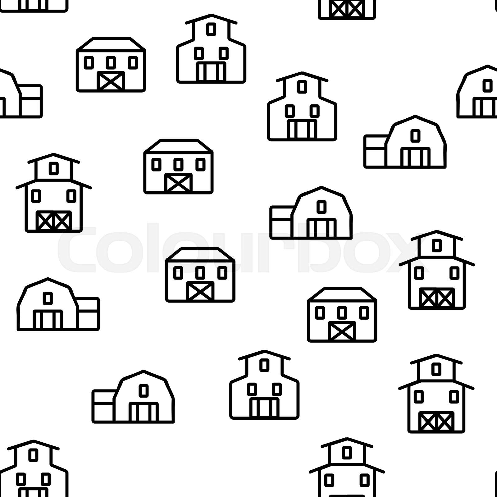 Farmhouse Vector Seamless Pattern | Stock vector | Colourbox