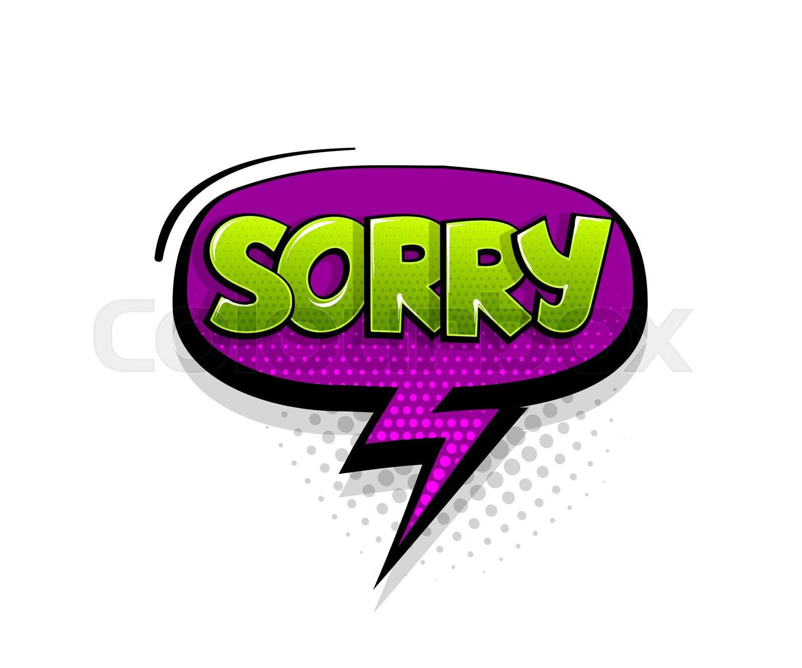 Comic text sorry speech bubble pop art style | Stock vector | Colourbox