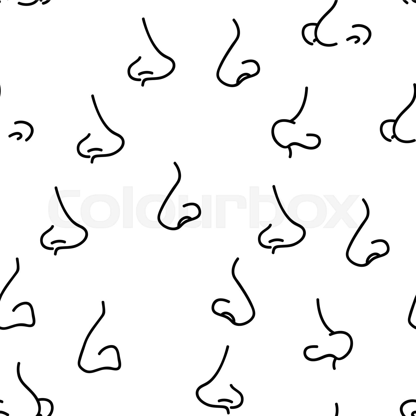 Nose Human Face Organ Vector Seamless Pattern | Stock vector | Colourbox