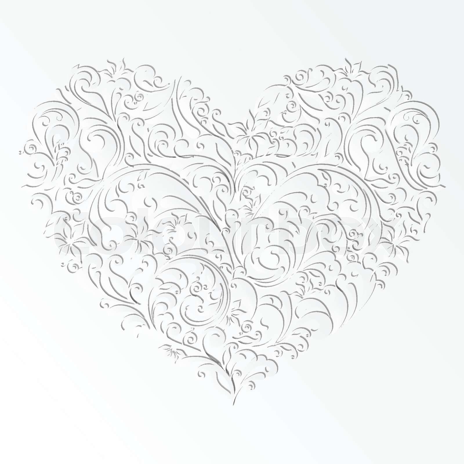 papir, snit, hjerte | Stock vektor | Colourbox