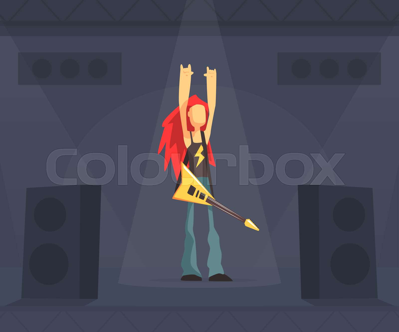 Rock Musician, Male Guitarist Performing on Stage, Rock Band Member ...