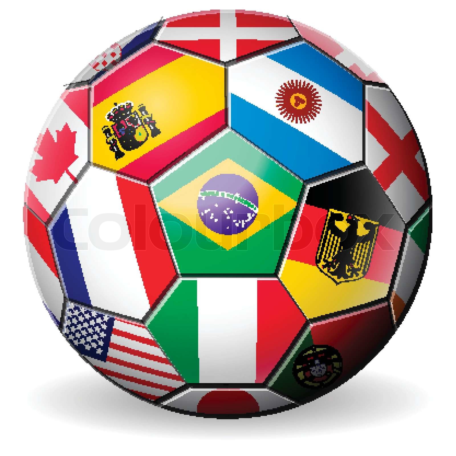 Fußball mit Welt-Teams Flaggen Brasilien WM 2014 | Stock-Vektor | Colourbox