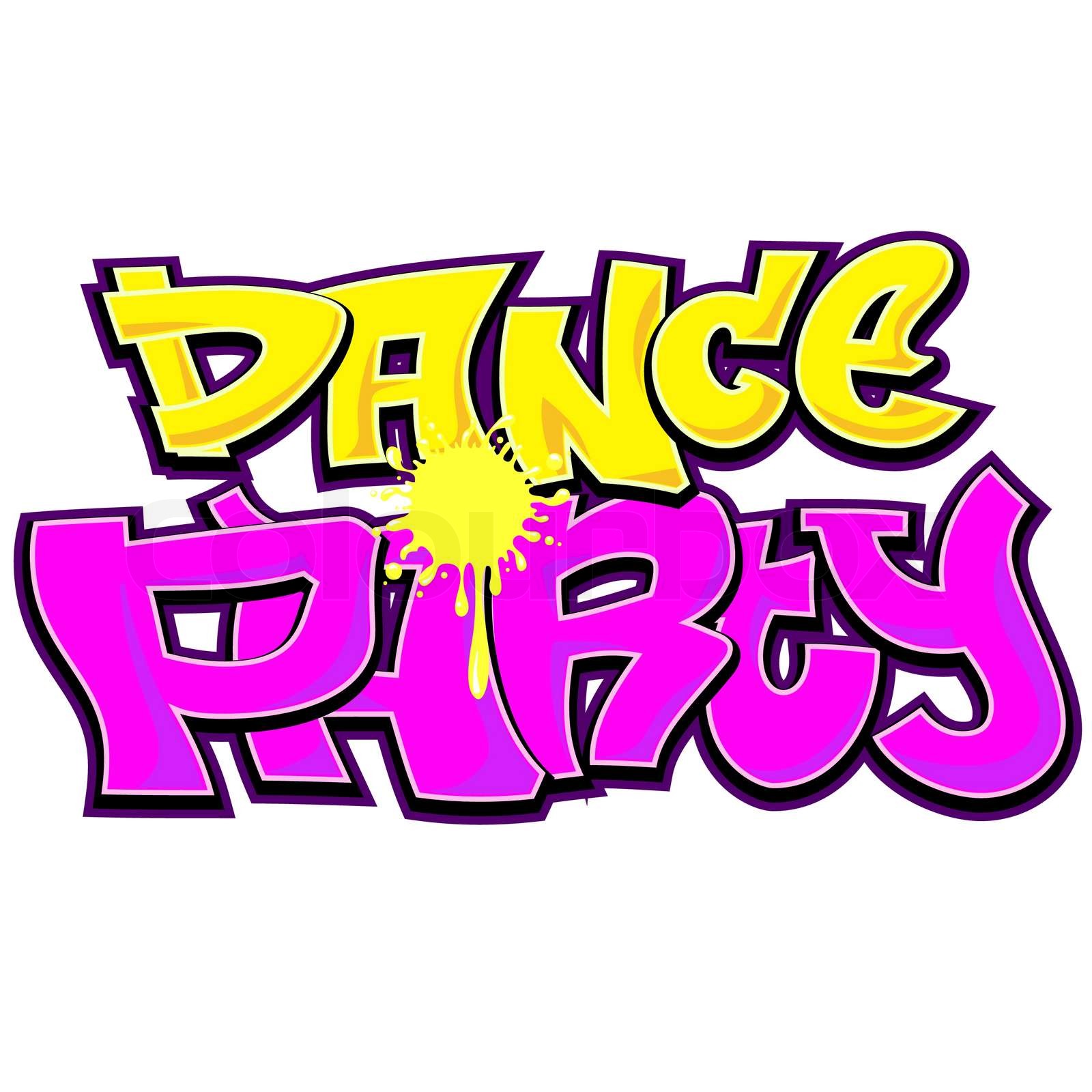 Dance Party Graffiti Urban Art Design | Stock vector | Colourbox