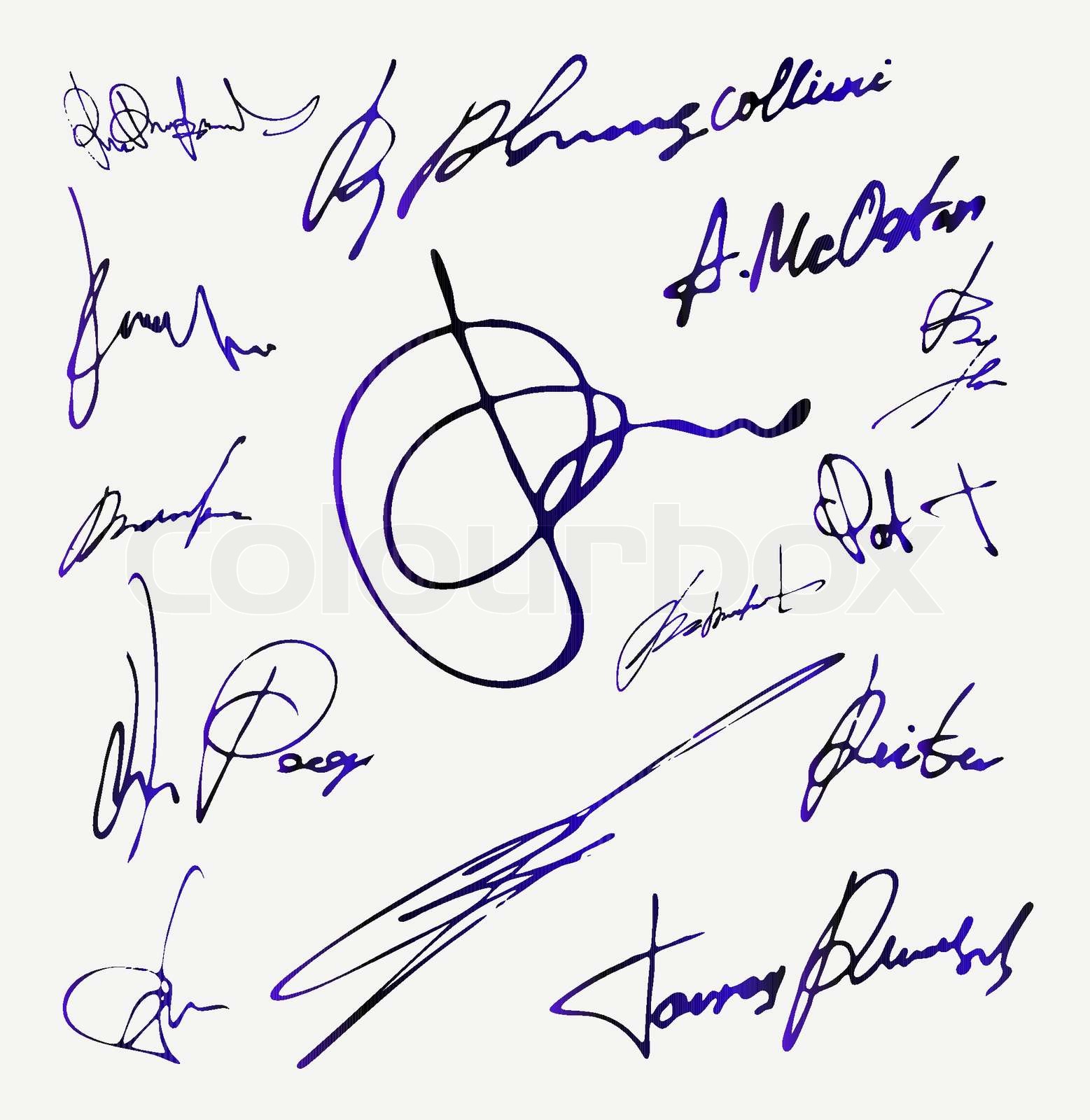 Signature Vector Autograph Name | Stock vector | Colourbox