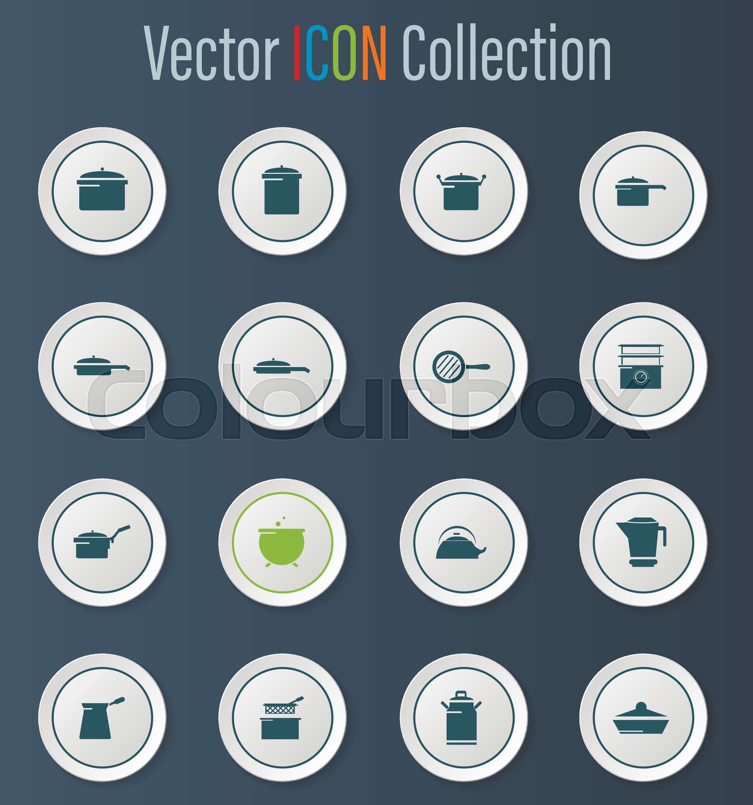 Dishes Icons set | Stock vector | Colourbox