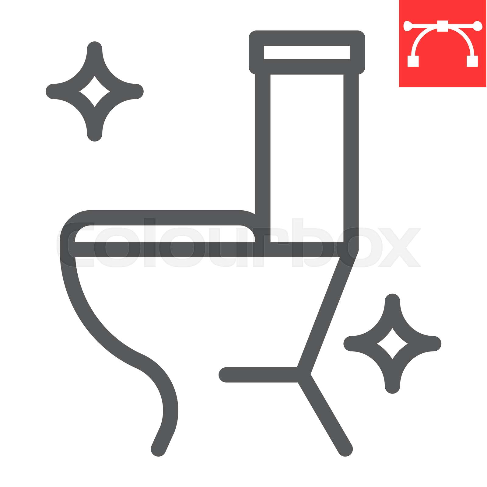 Toilet line icon, hygiene and disinfection, clean toilet sign vector ...