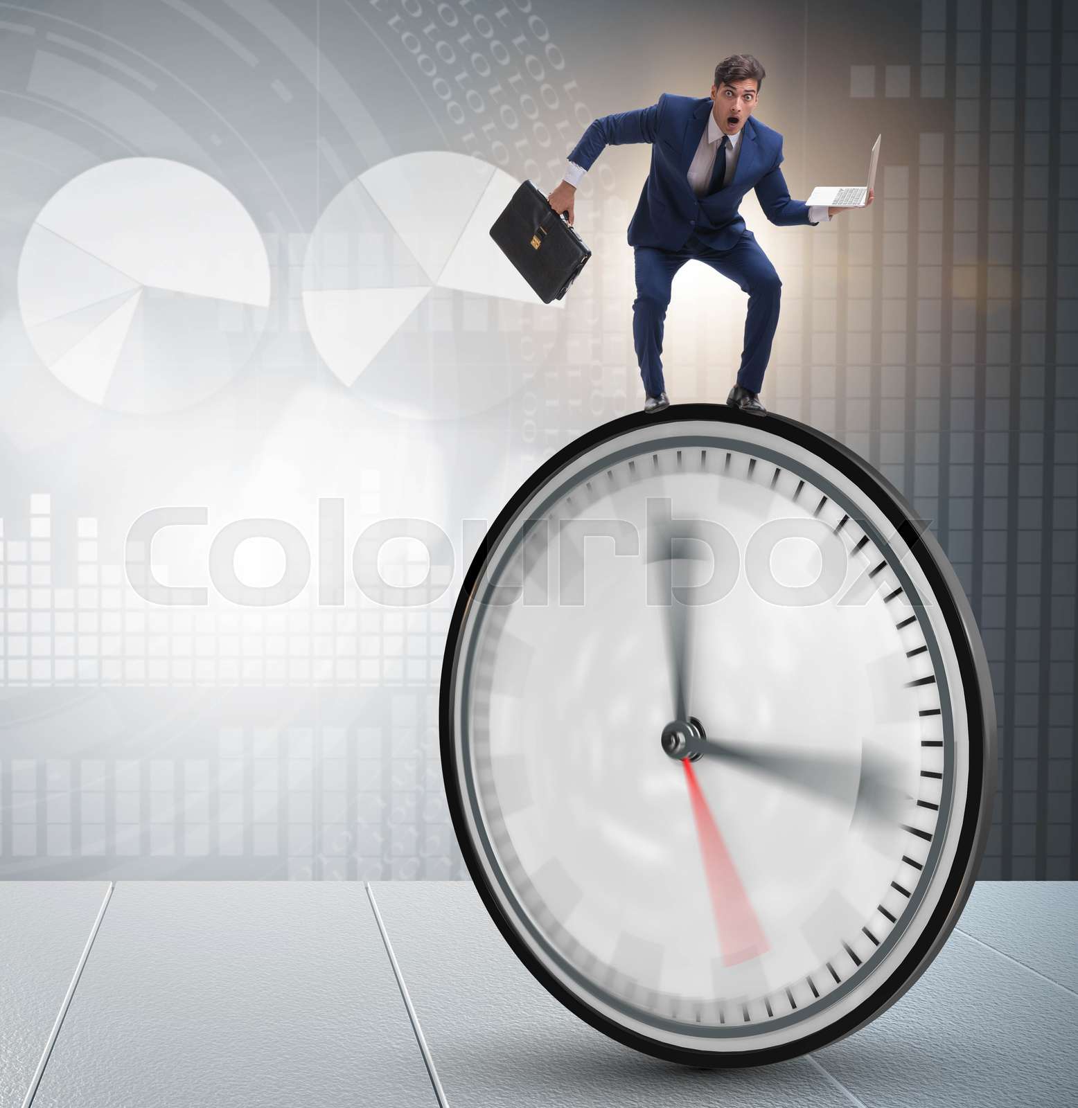 Businessman in time management concept | Stock image | Colourbox