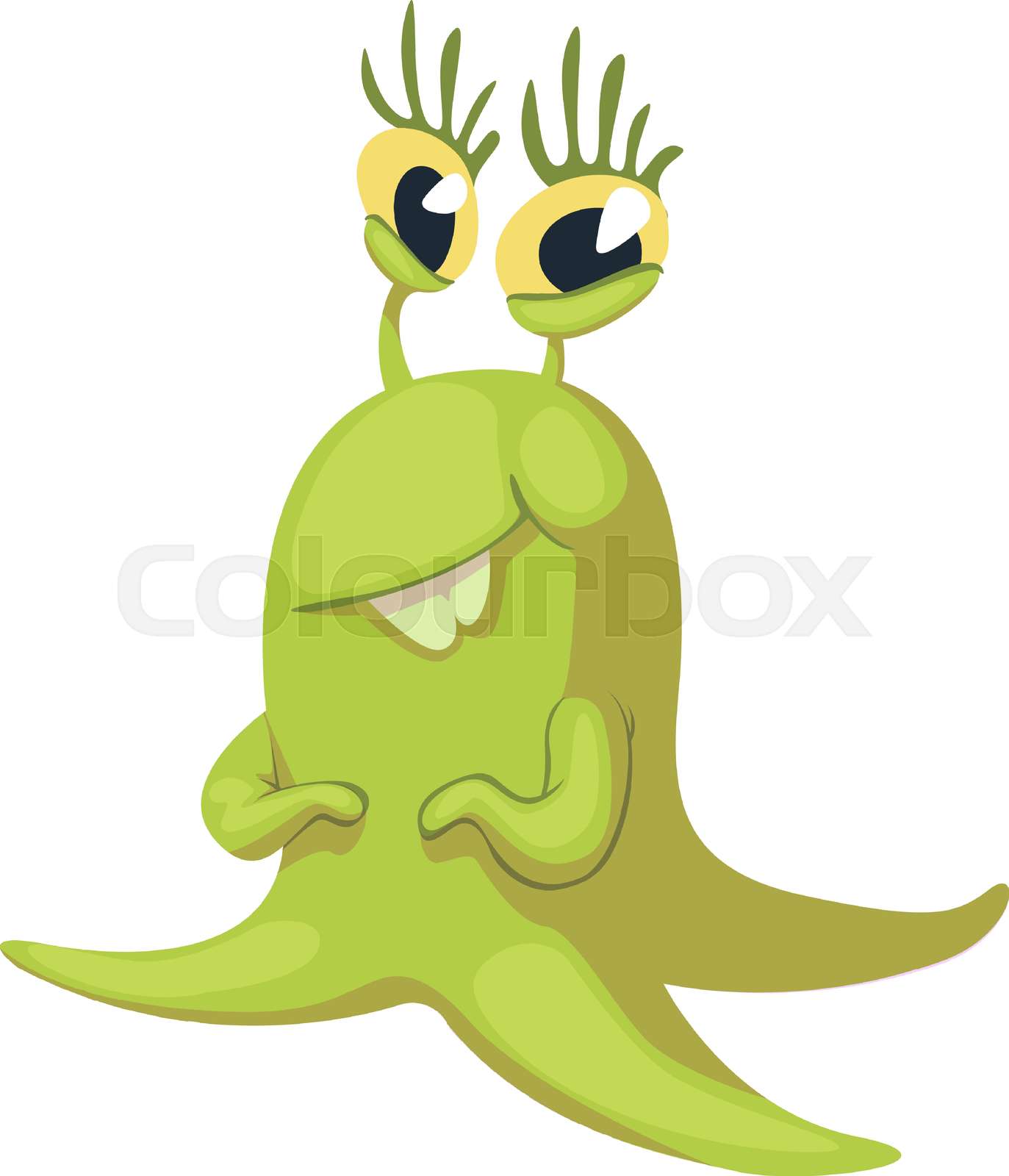 Smiling extraterrestrial flat cartoon vector illustration | Stock ...