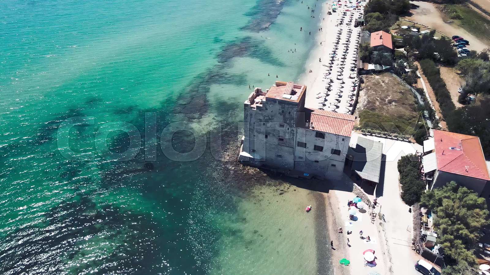 Amazing aerial view of Tuscany coastline, Italy from the drone | Stock ...