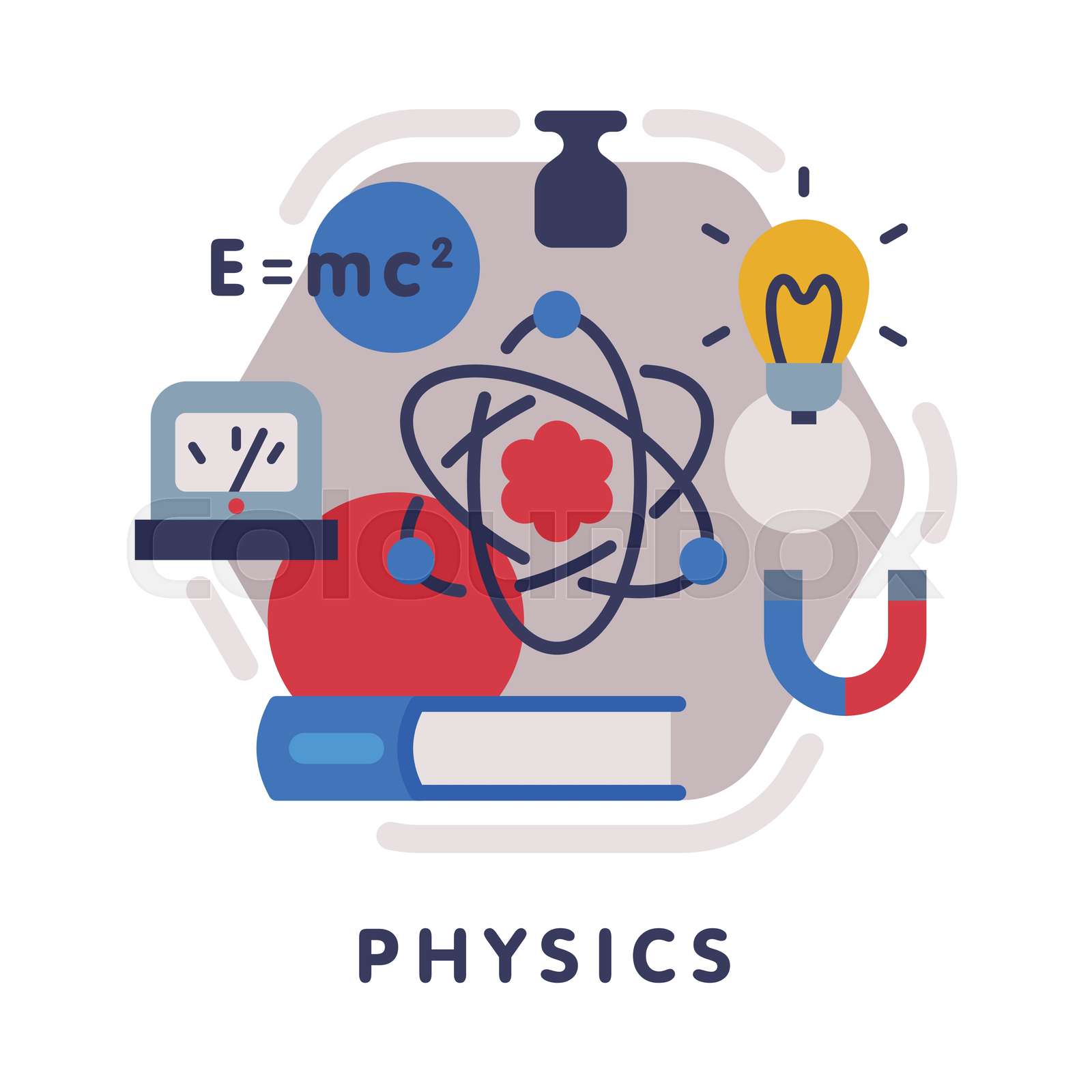 Physics School Subject Icon, Education and Science Discipline with ...