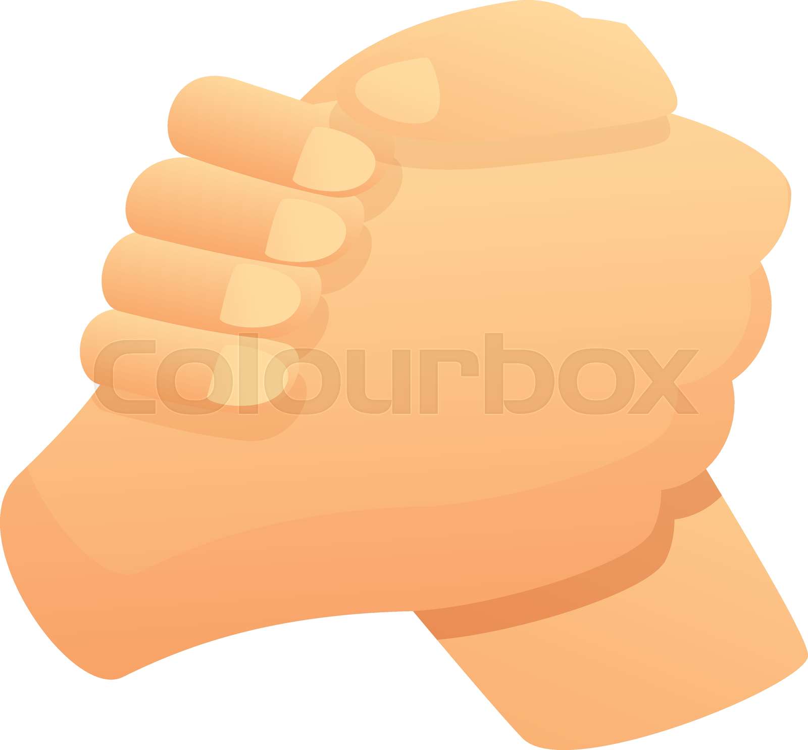 Handshake arm wrestling icon, cartoon style | Stock vector | Colourbox