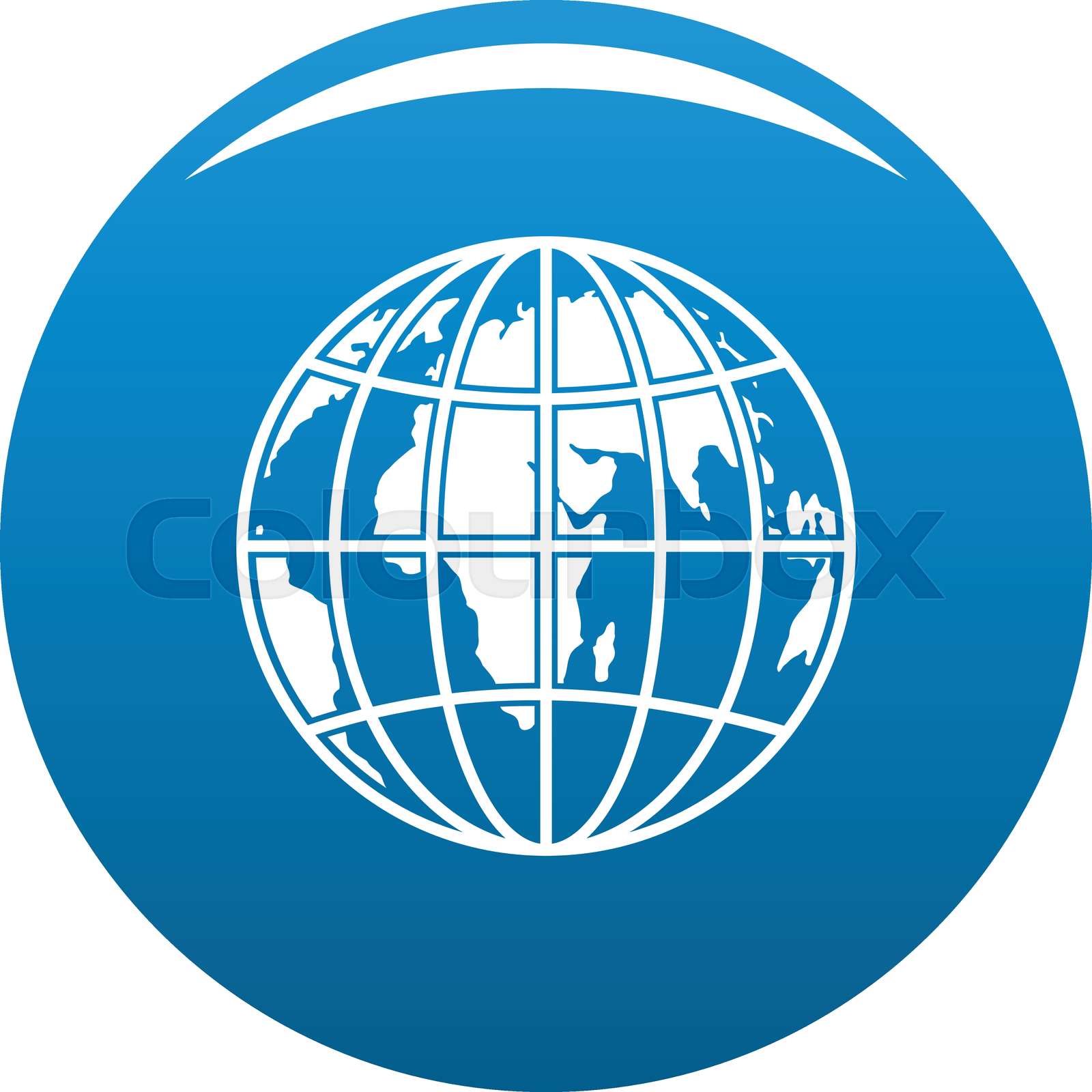 Planet earth icon blue vector | Stock vector | Colourbox