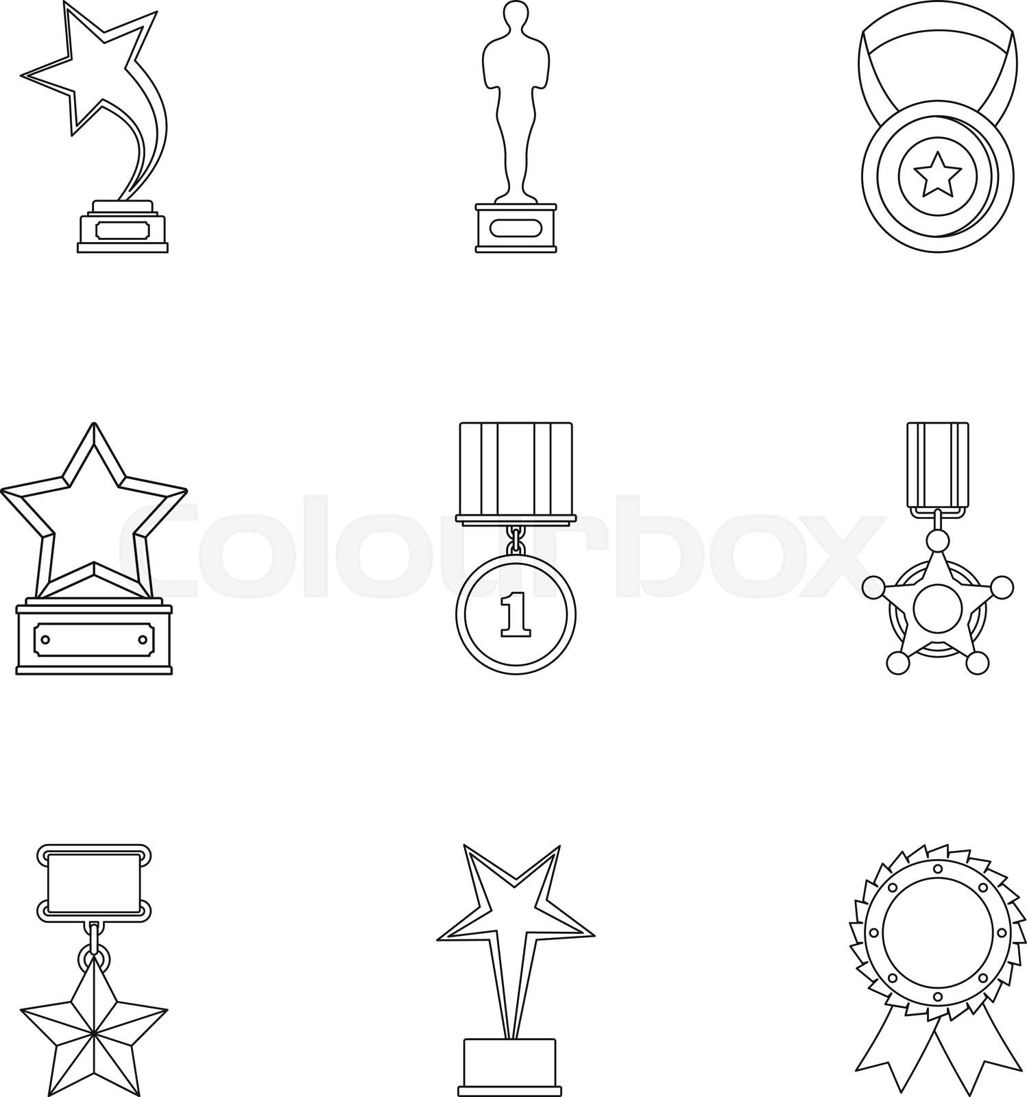 Retribution icons set, outline style | Stock vector | Colourbox