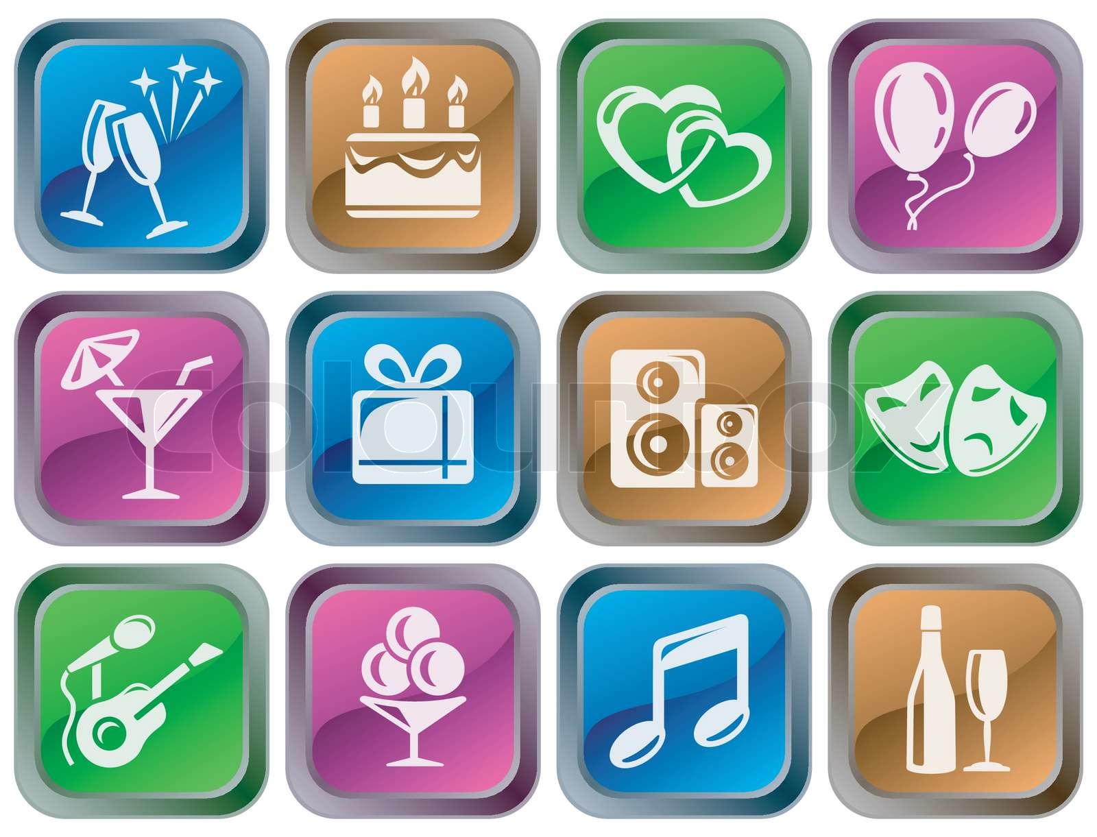 Party button set | Stock vector | Colourbox