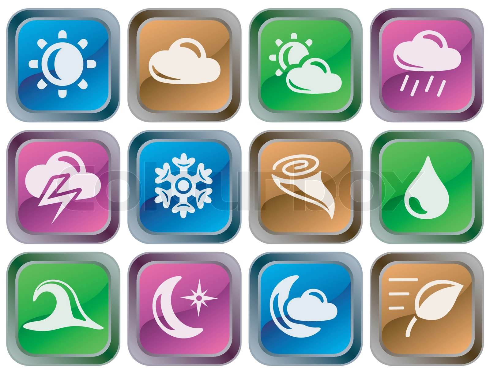 Weather button set | Stock vector | Colourbox