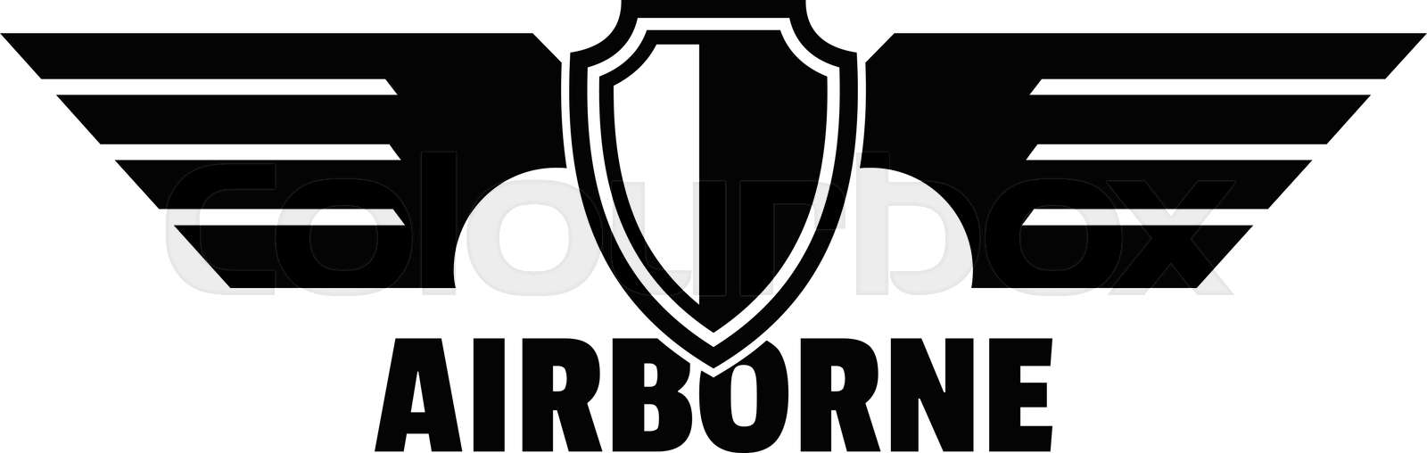 Airborne wings logo, simple style | Stock vector | Colourbox