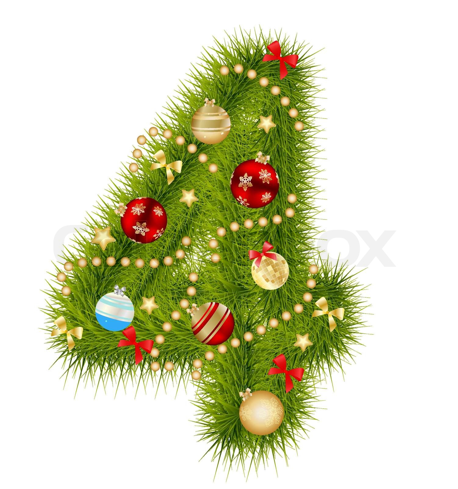 Christmas alphabet number vector illustration | Stock vector | Colourbox