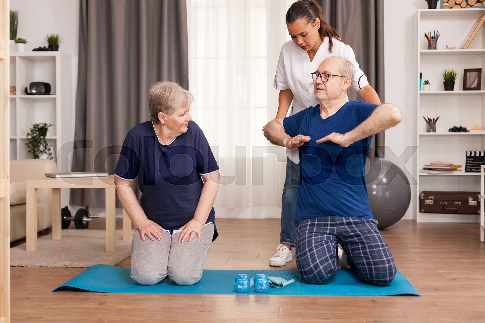 Physiotherapy at home | Stock image | Colourbox