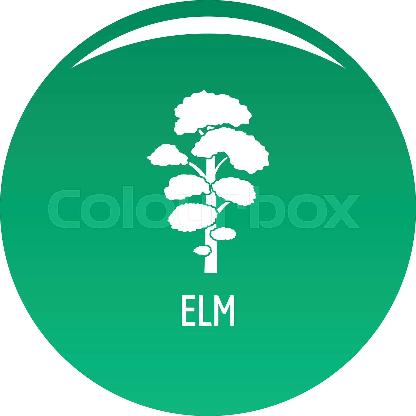 Elm tree icon vector green | Stock vector | Colourbox