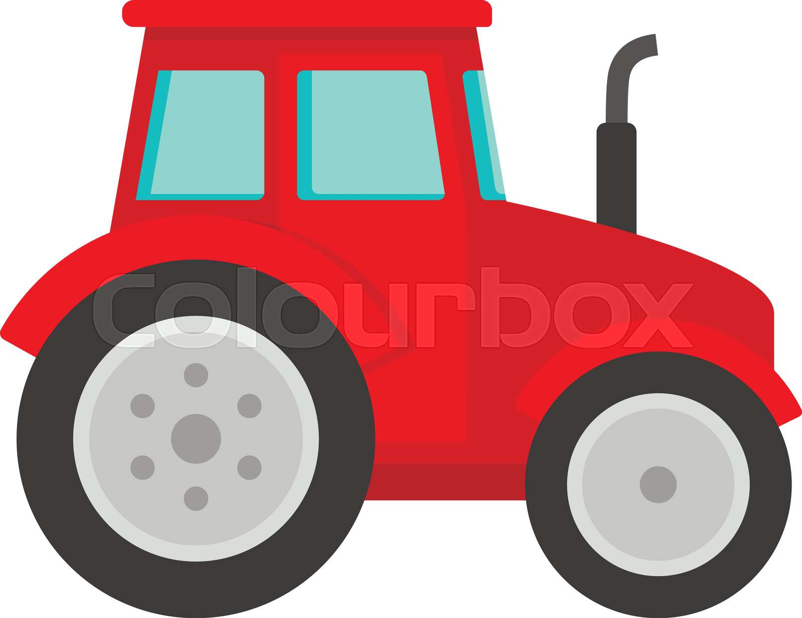 rød, traktor, ikon | Stock vektor | Colourbox