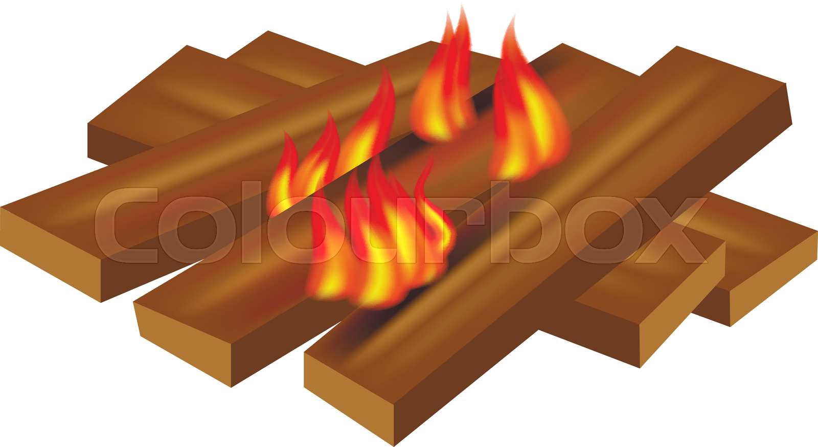 Wood fire icon, realistic style | Stock vector | Colourbox