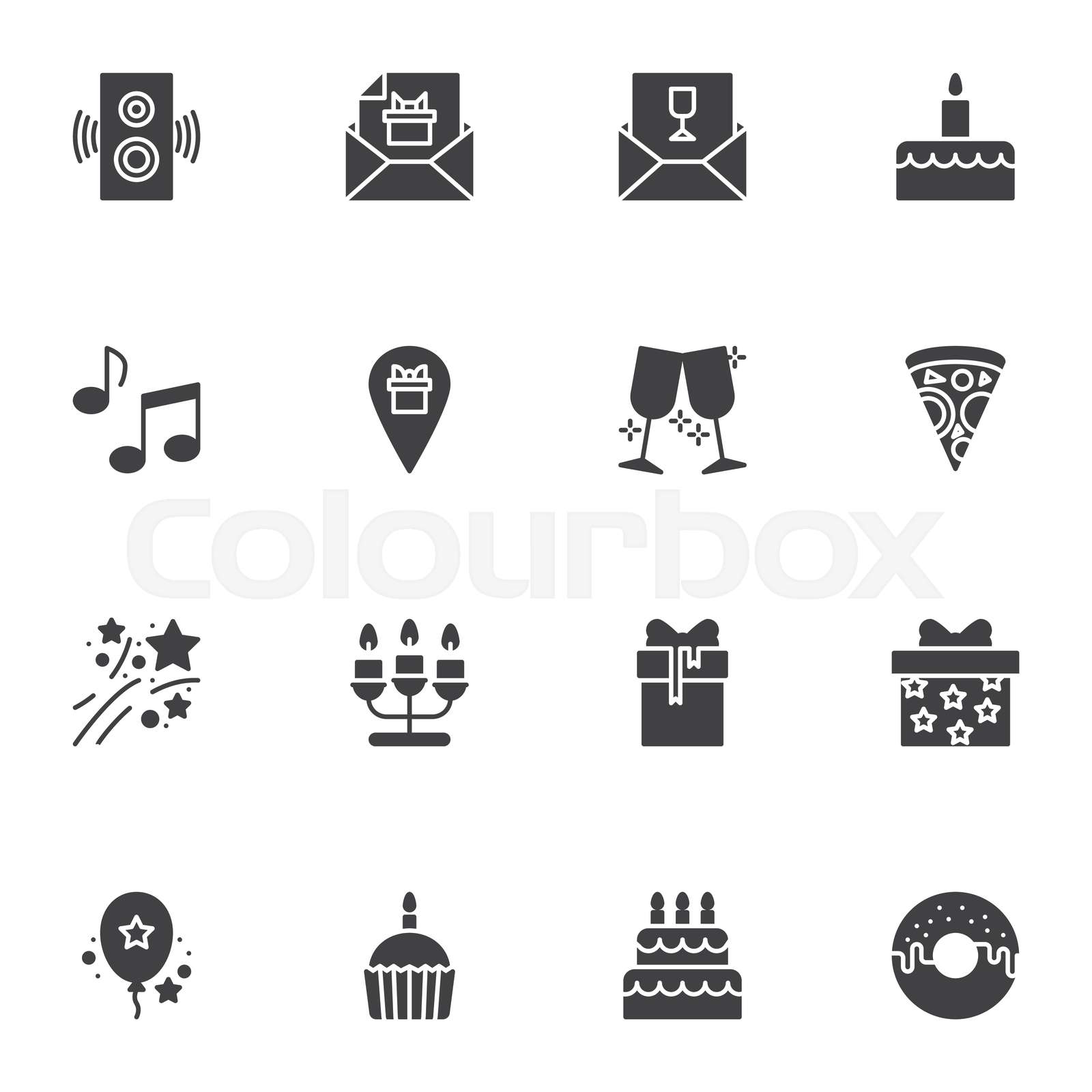 Party celebration vector icons set | Stock vector | Colourbox