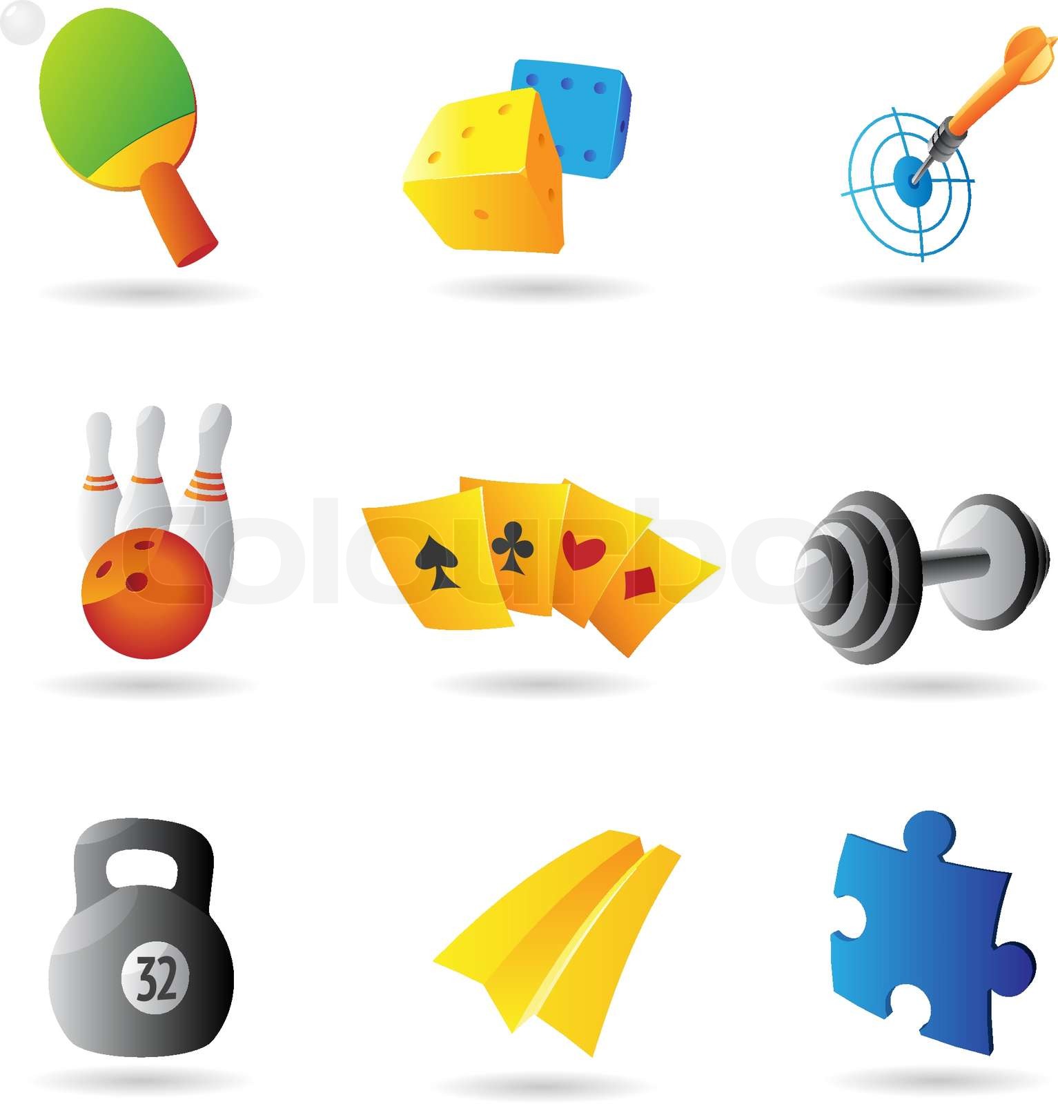 Symbole für die Freizeit | Stock-Vektor | Colourbox