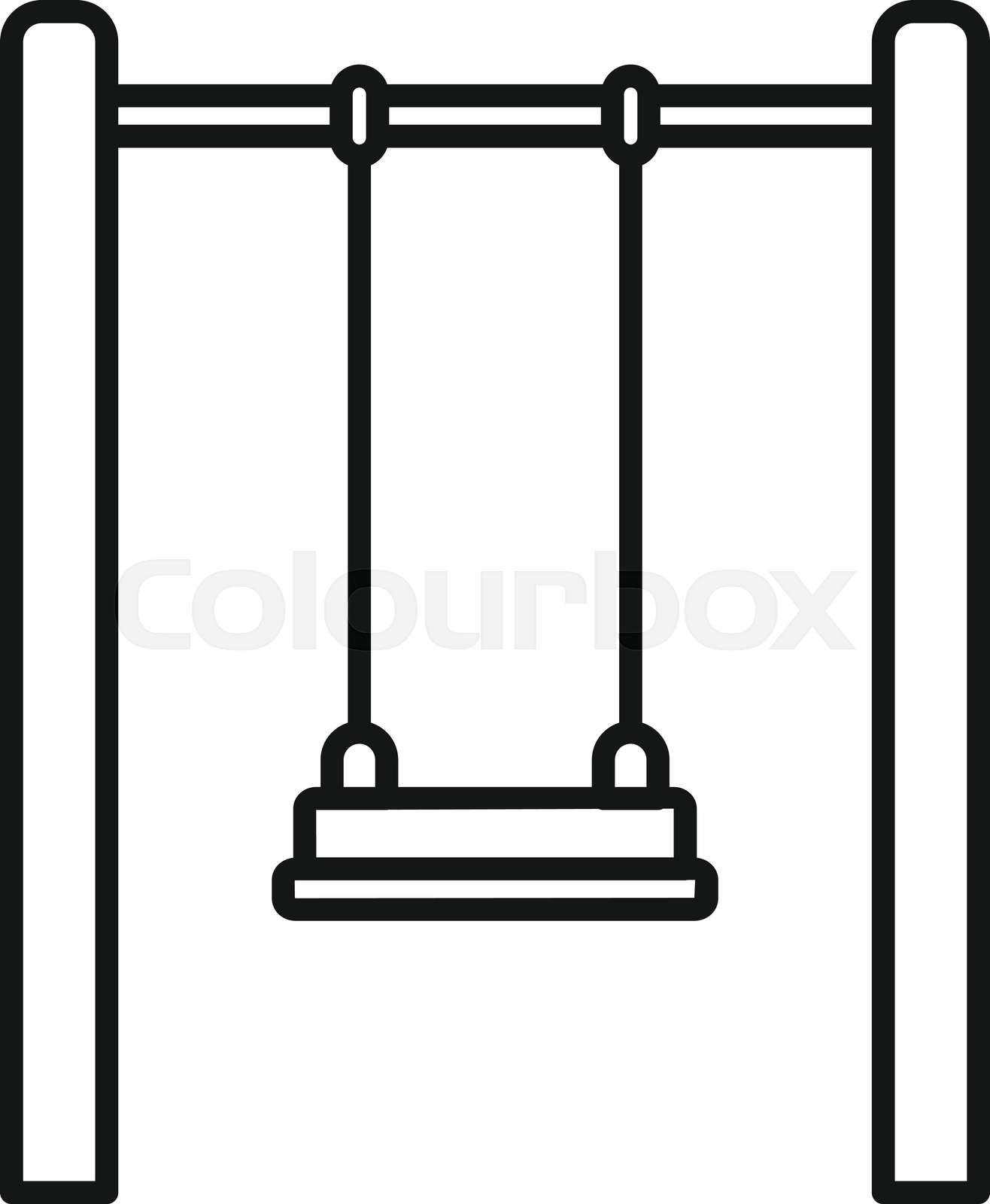 Kid swing icon, outline style | Stock vector | Colourbox