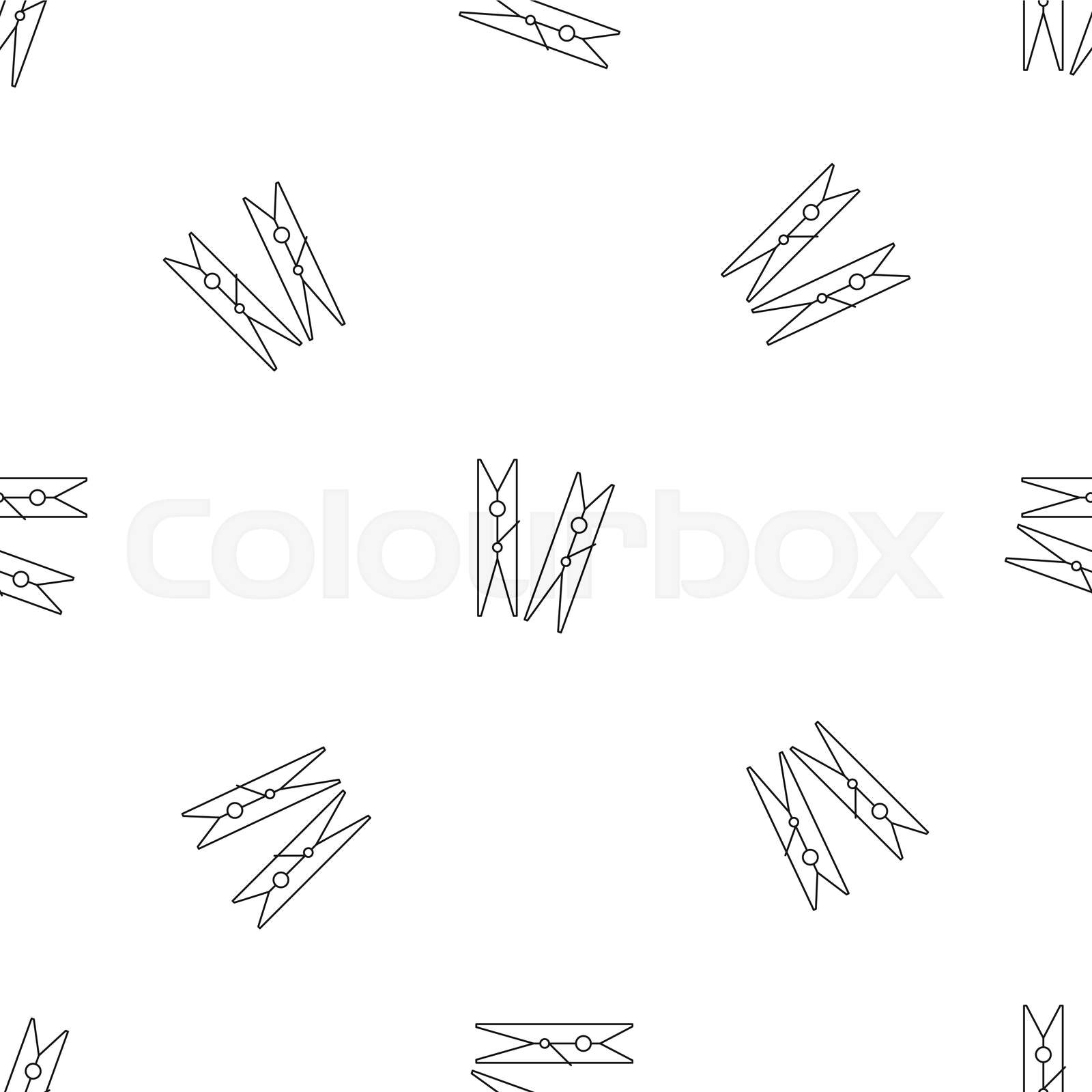 Clothes pegs icon, outline style | Stock vector | Colourbox