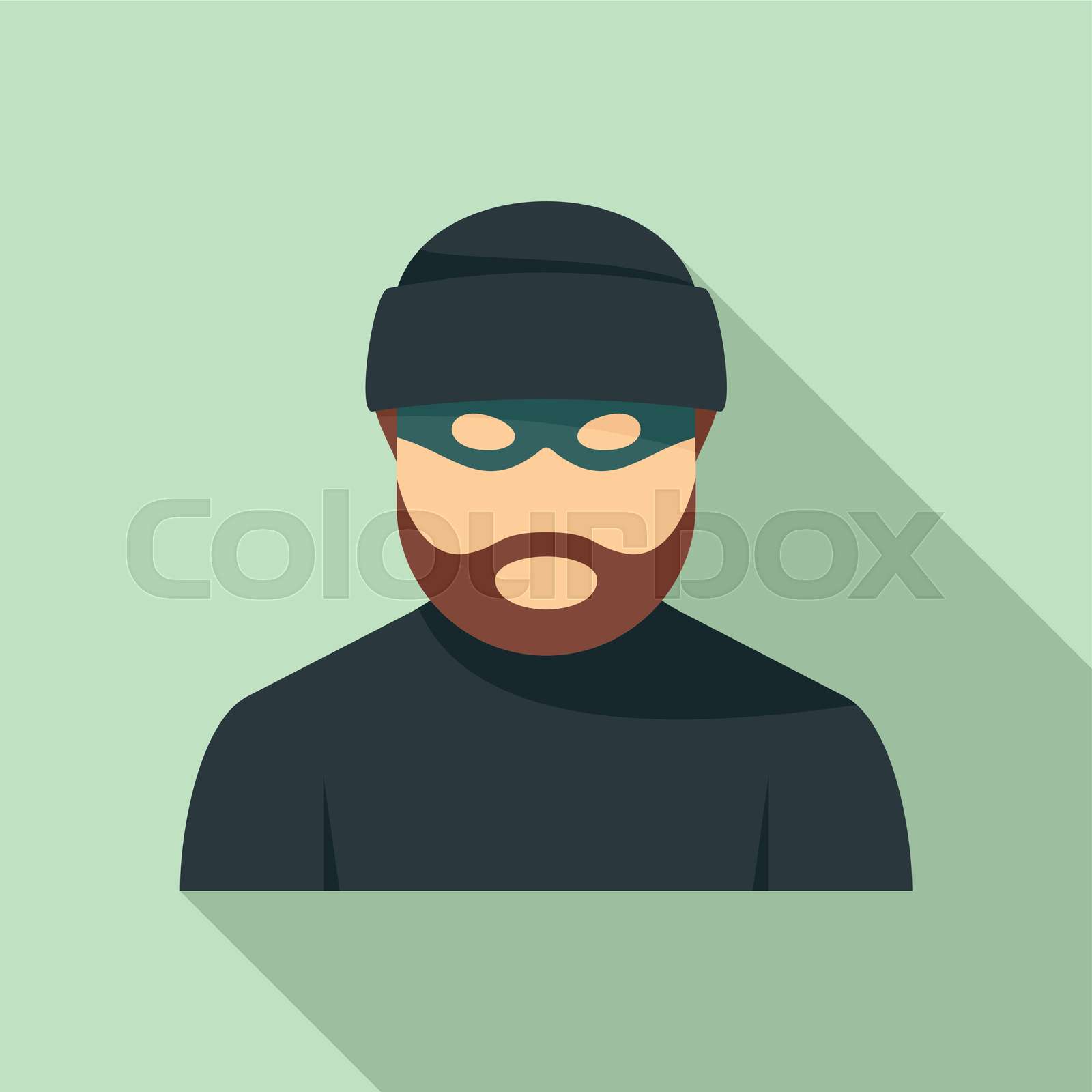 Criminal man icon, flat style | Stock vector | Colourbox