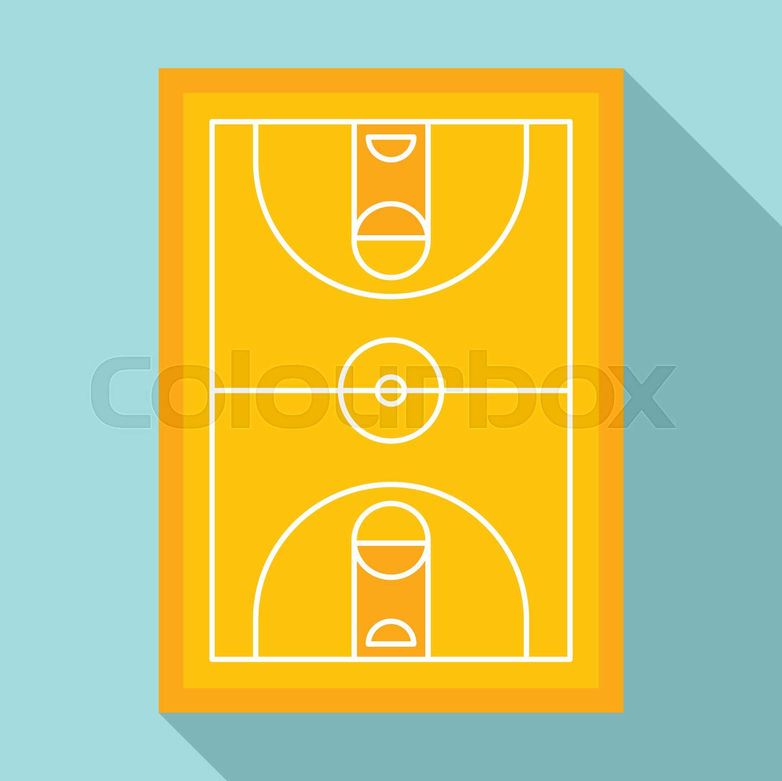 Sport basketball arena icon, flat style | Stock vector | Colourbox