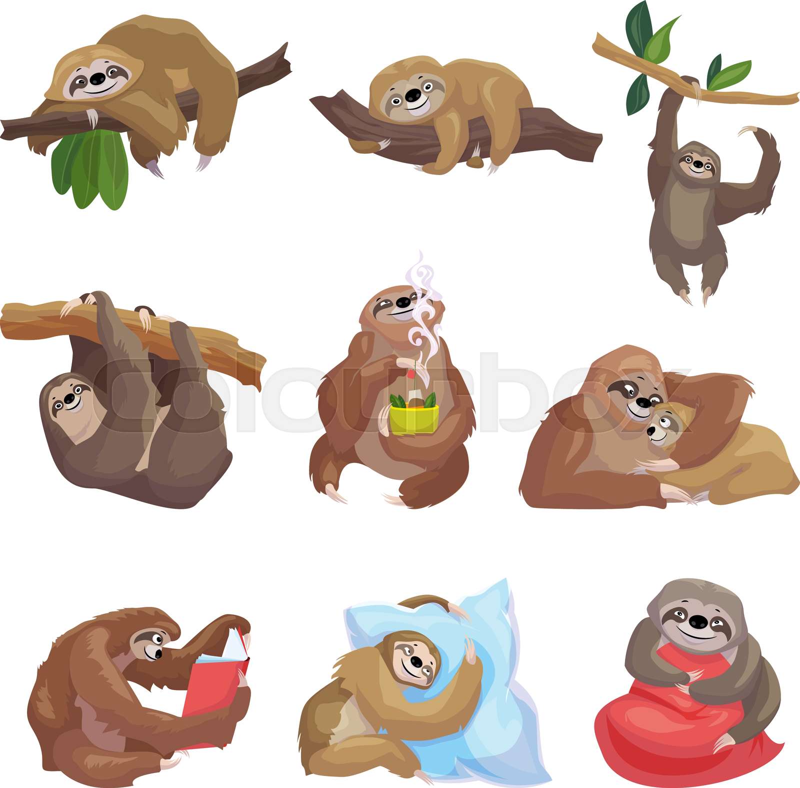 faultier, cartoon, bär | Stock-Vektor | Colourbox