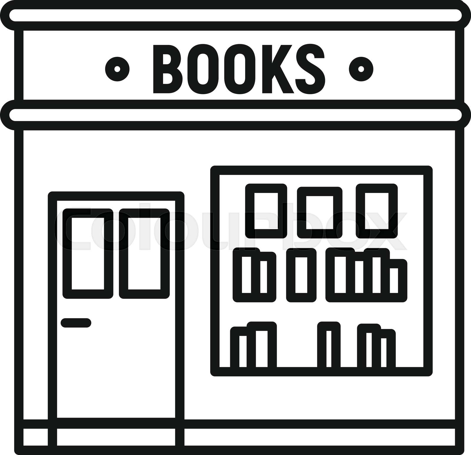 Books store icon, outline style | Stock vector | Colourbox