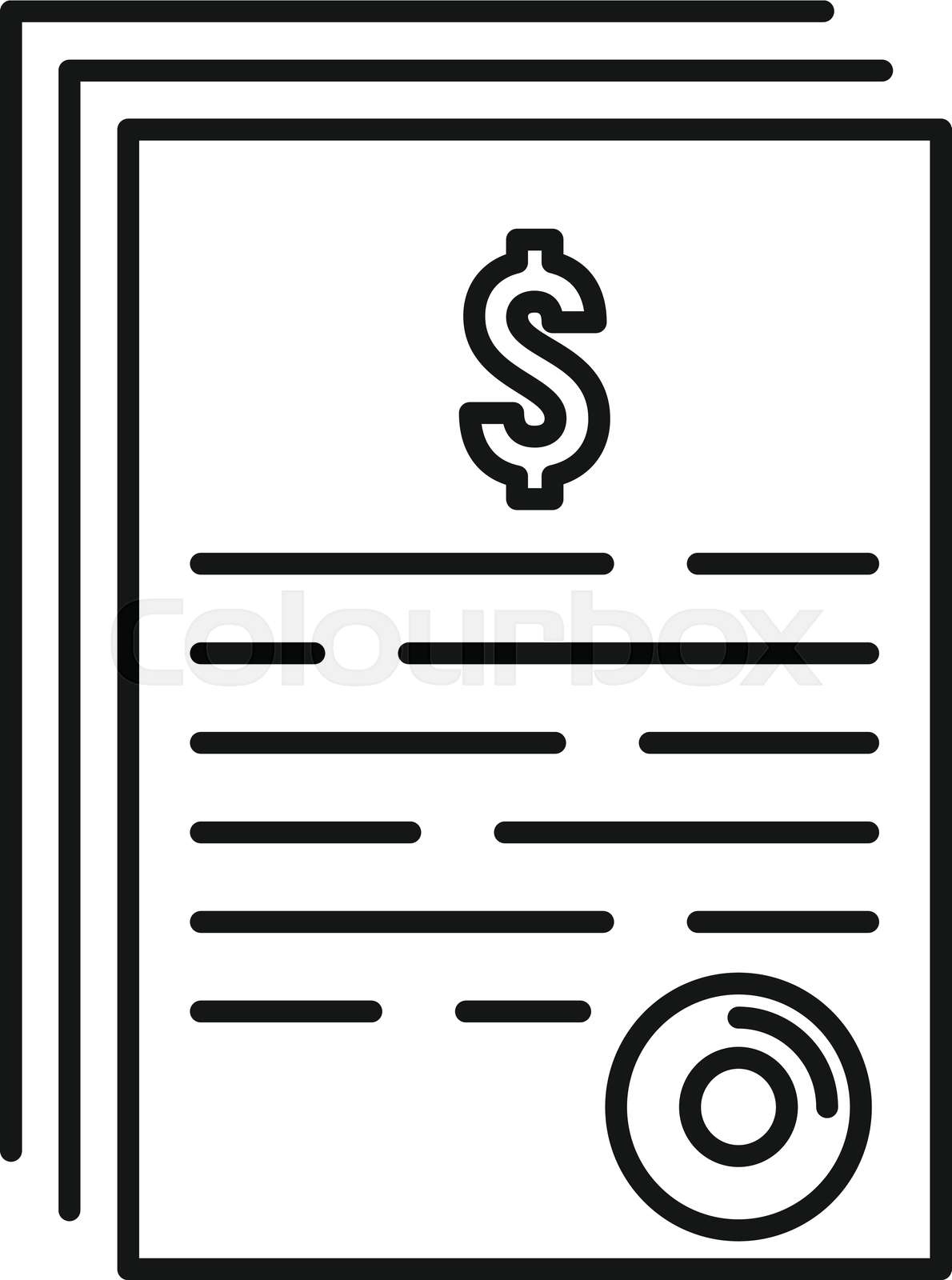 penge, papirer, ikon | Stock vektor | Colourbox