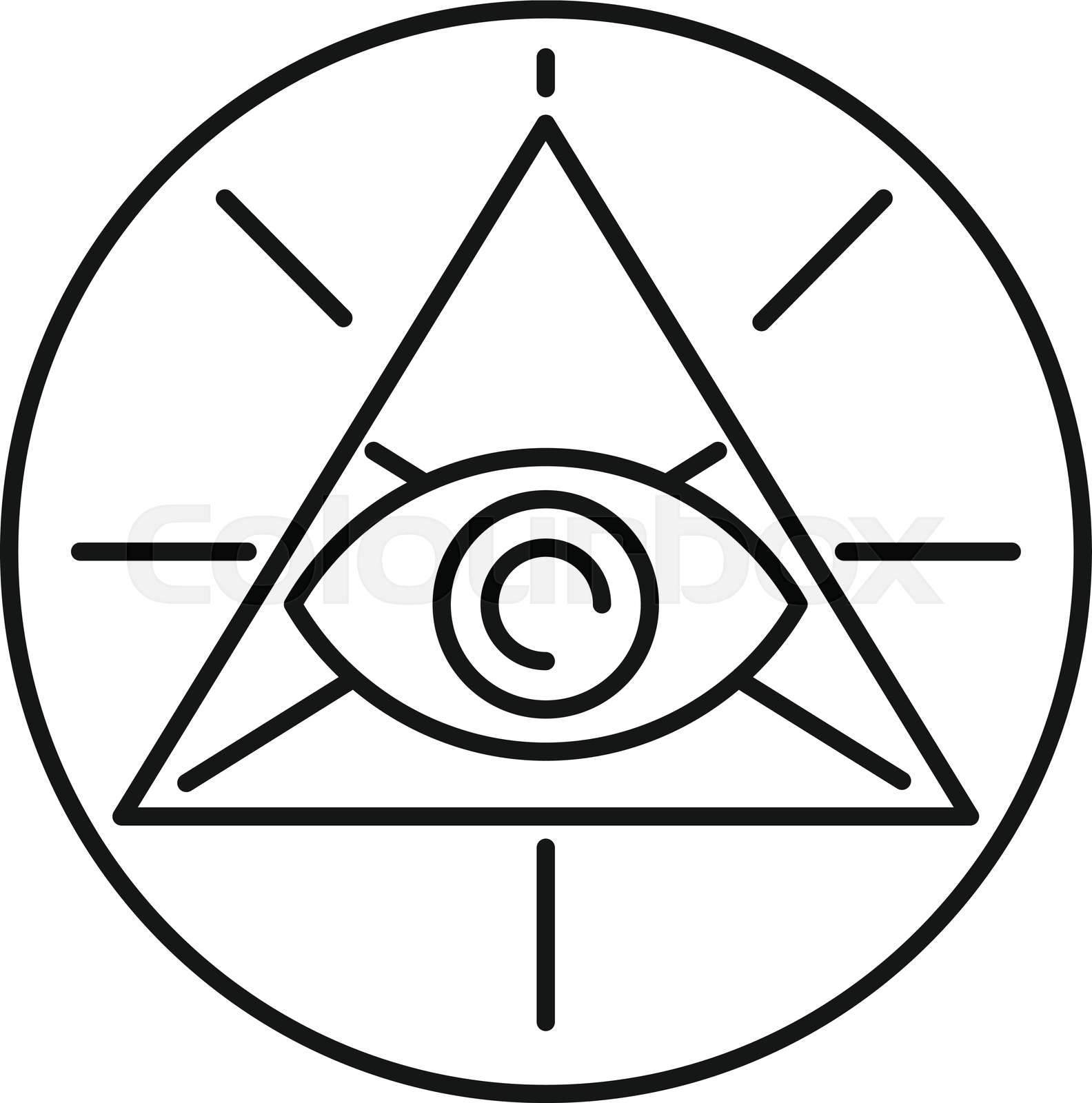 Occult pyramid eye icon, outline style | Stock vector | Colourbox