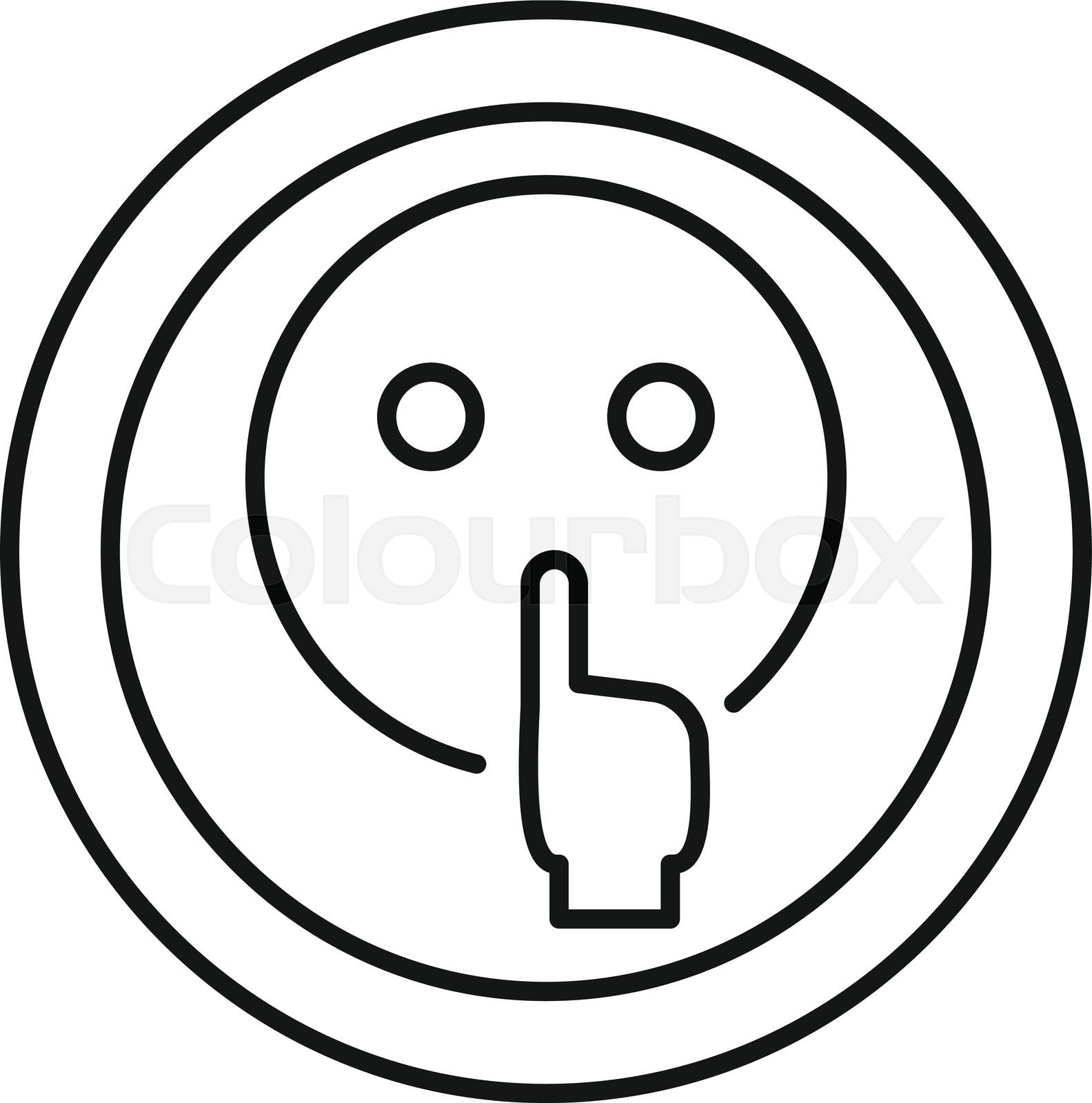 Head symbol quiet icon, outline style | Stock vector | Colourbox