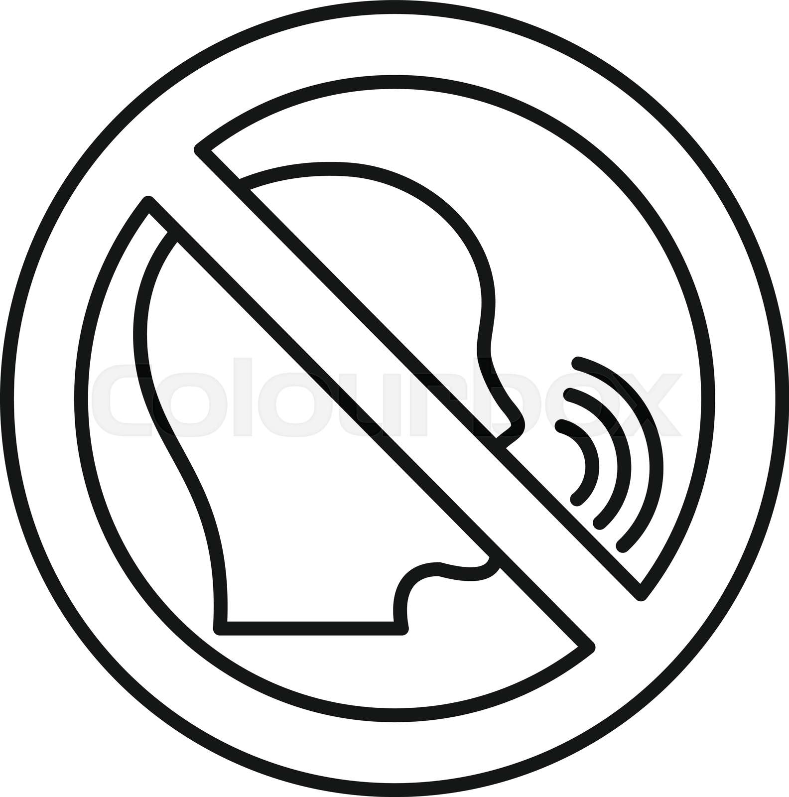 No speaking icon, outline style | Stock vector | Colourbox