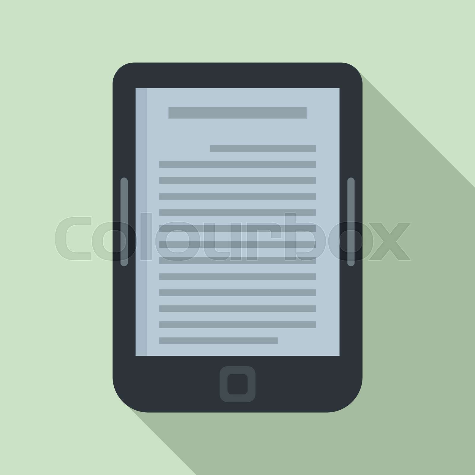 Ebook reader icon, flat style | Stock vector | Colourbox