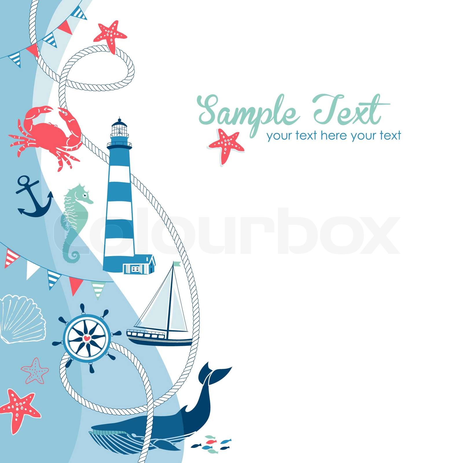 Nautical border with space for your text | Stock vector | Colourbox