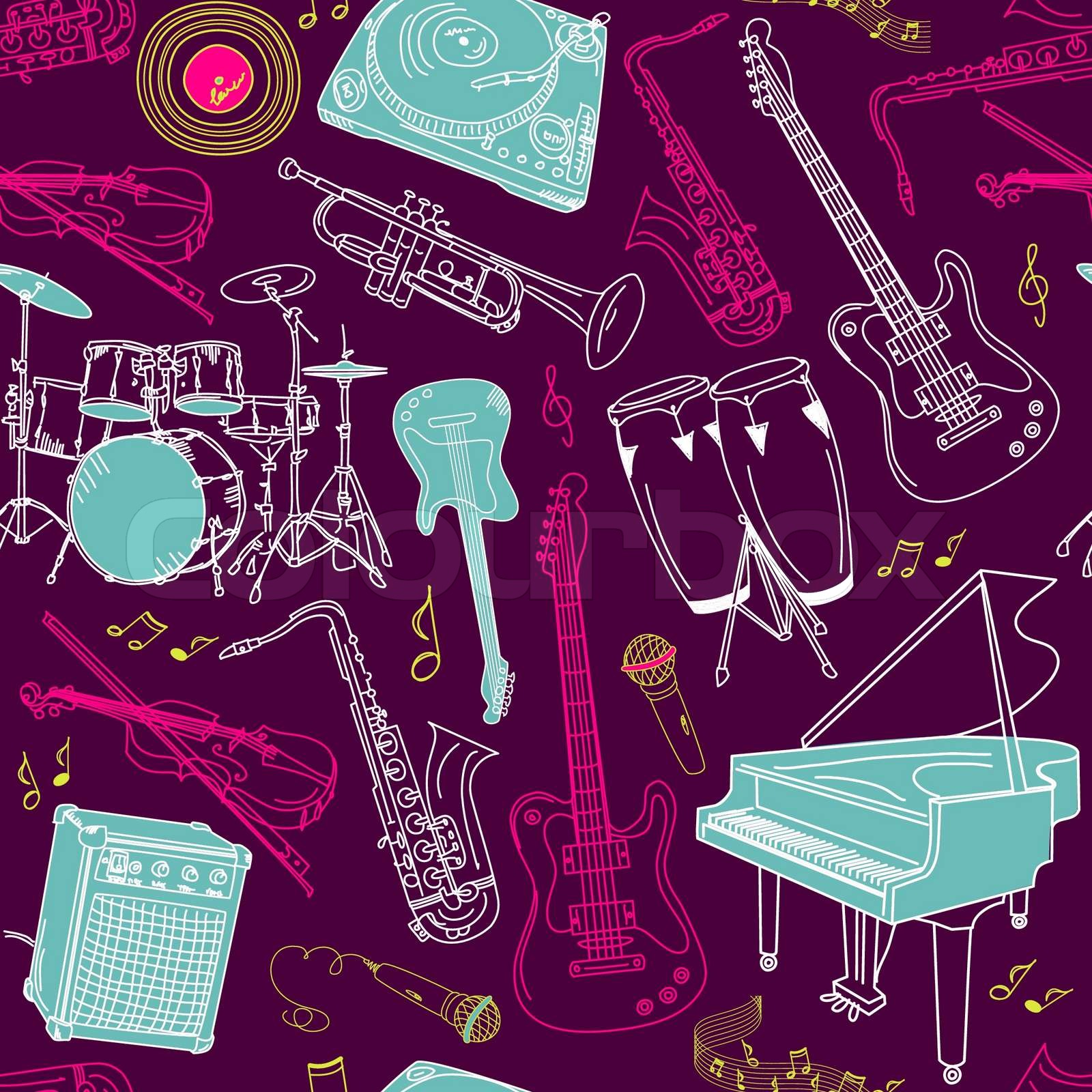 music seamless pattern | Stock vector | Colourbox