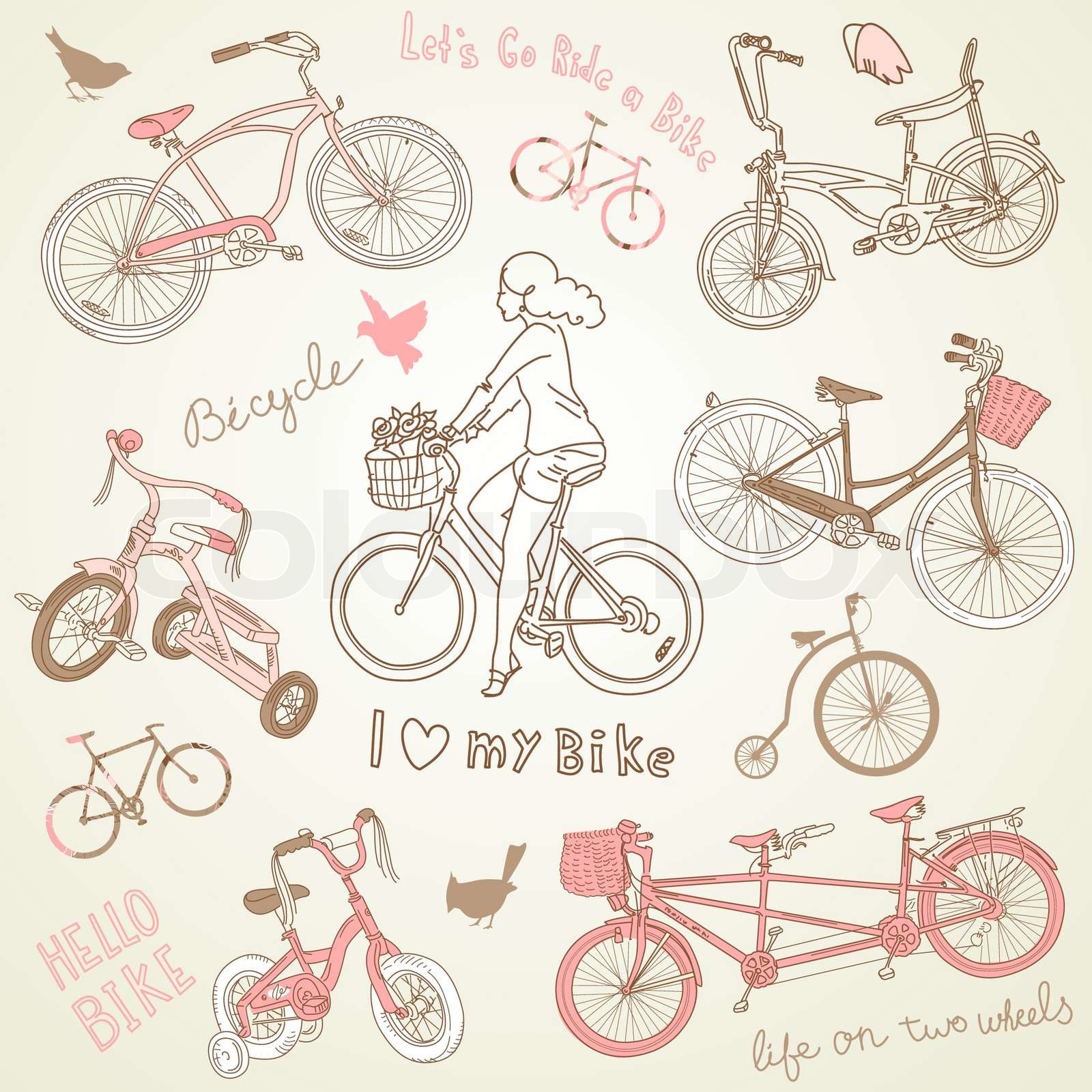riding a bike | Stock vector | Colourbox