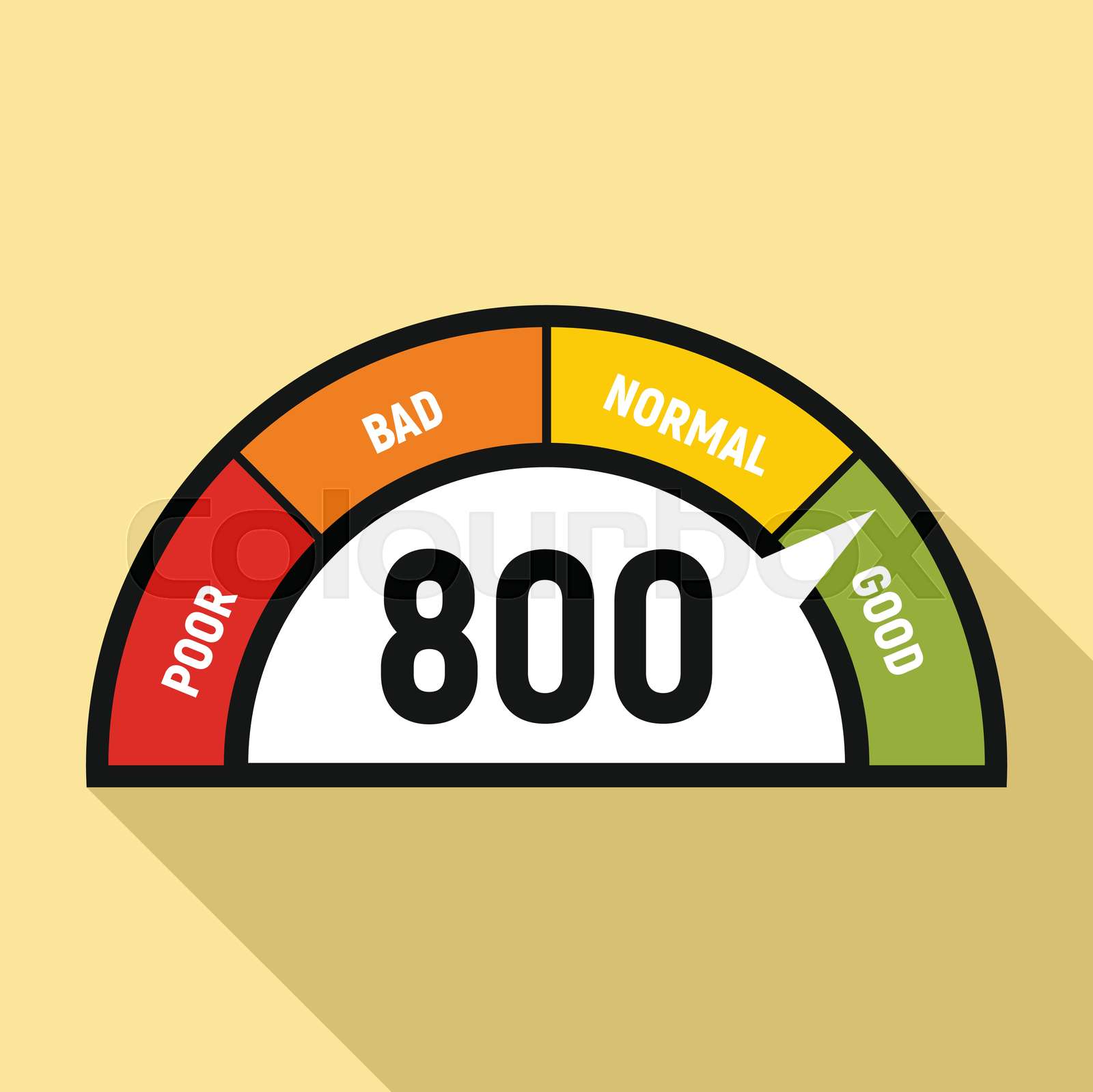 Good credit score display icon, flat style | Stock vector | Colourbox