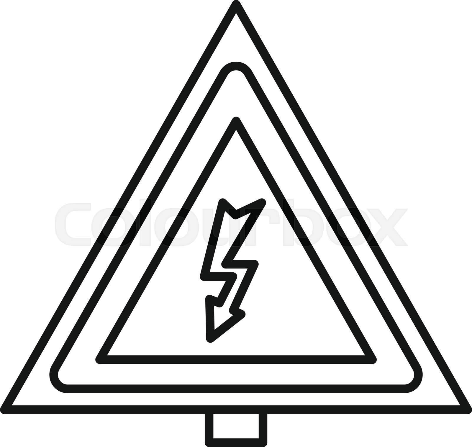 Electric triangle icon, outline style | Stock vector | Colourbox